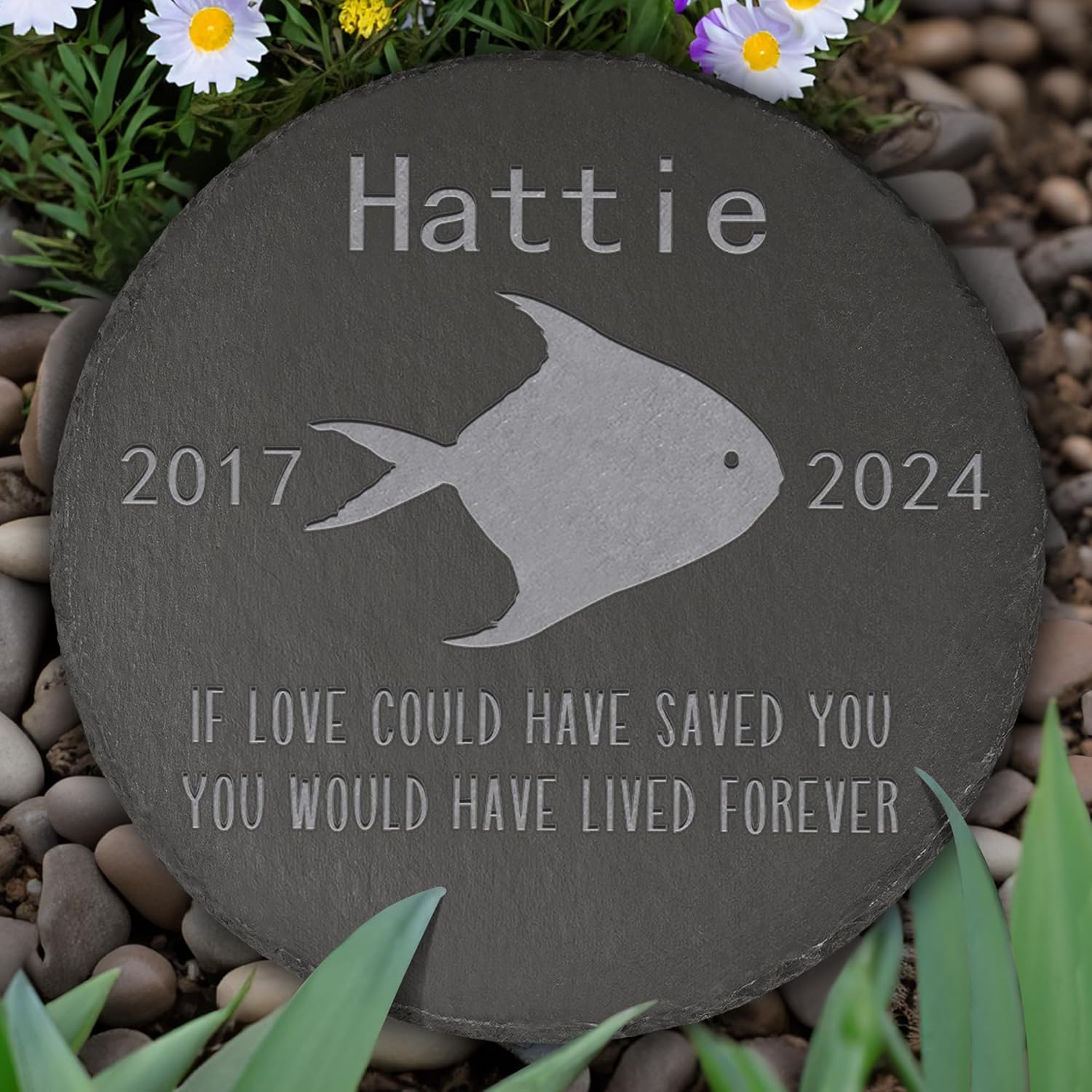 Amazon.com : Jasaino Fish Memorial Stone Fish Garden Statue - Fish ...