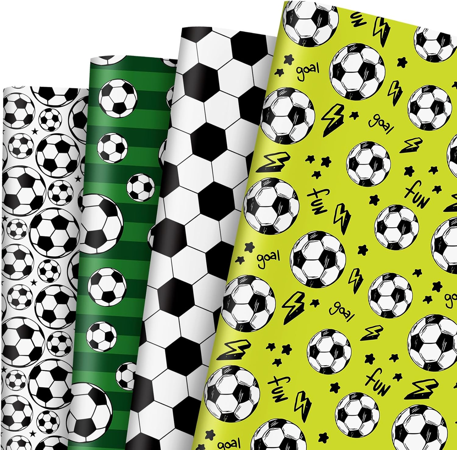 Amazon.com: AnyDesign Soccer Wrapping Paper Sports Soccer Theme Print ...