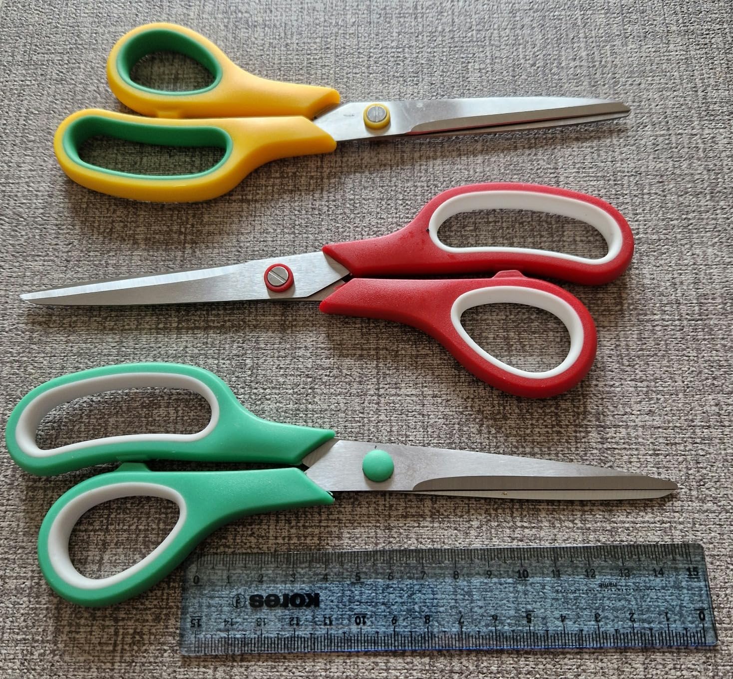 Three Pack Ultra Sharp Stainless Steel Scissors. Comfortable Yet Strong ...