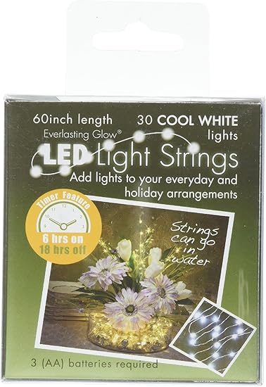 Amazon.com: Everlasting Glow LED Micro LED Light String 30 White Lights ...