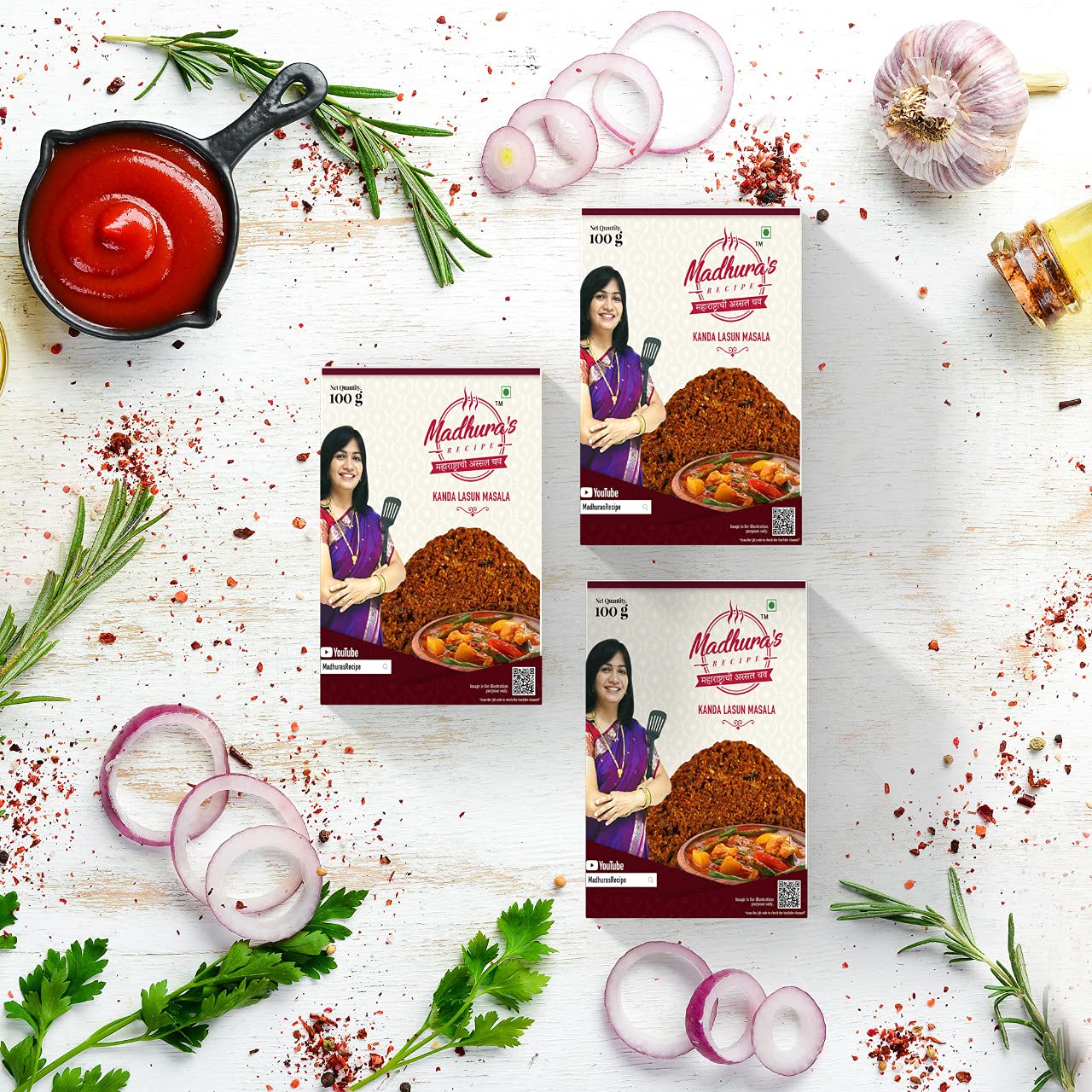 Madhura's recipe Masala - Kanda Lasun Masala (300 Gram) : Amazon.in: Grocery & Gourmet Foods