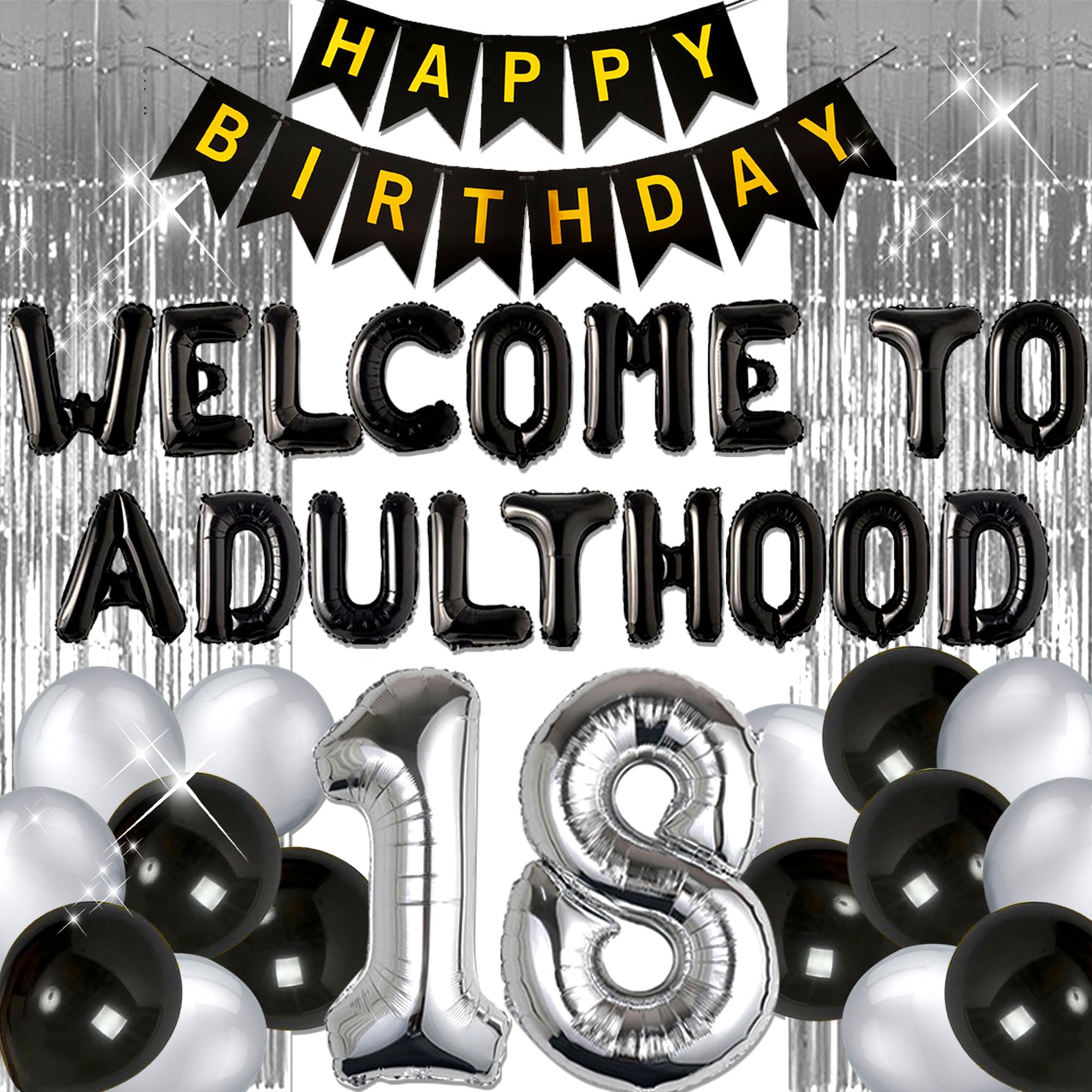 Amazon.com: Welcome To Adulting 18th Birthday Banner 18th Birthday ...
