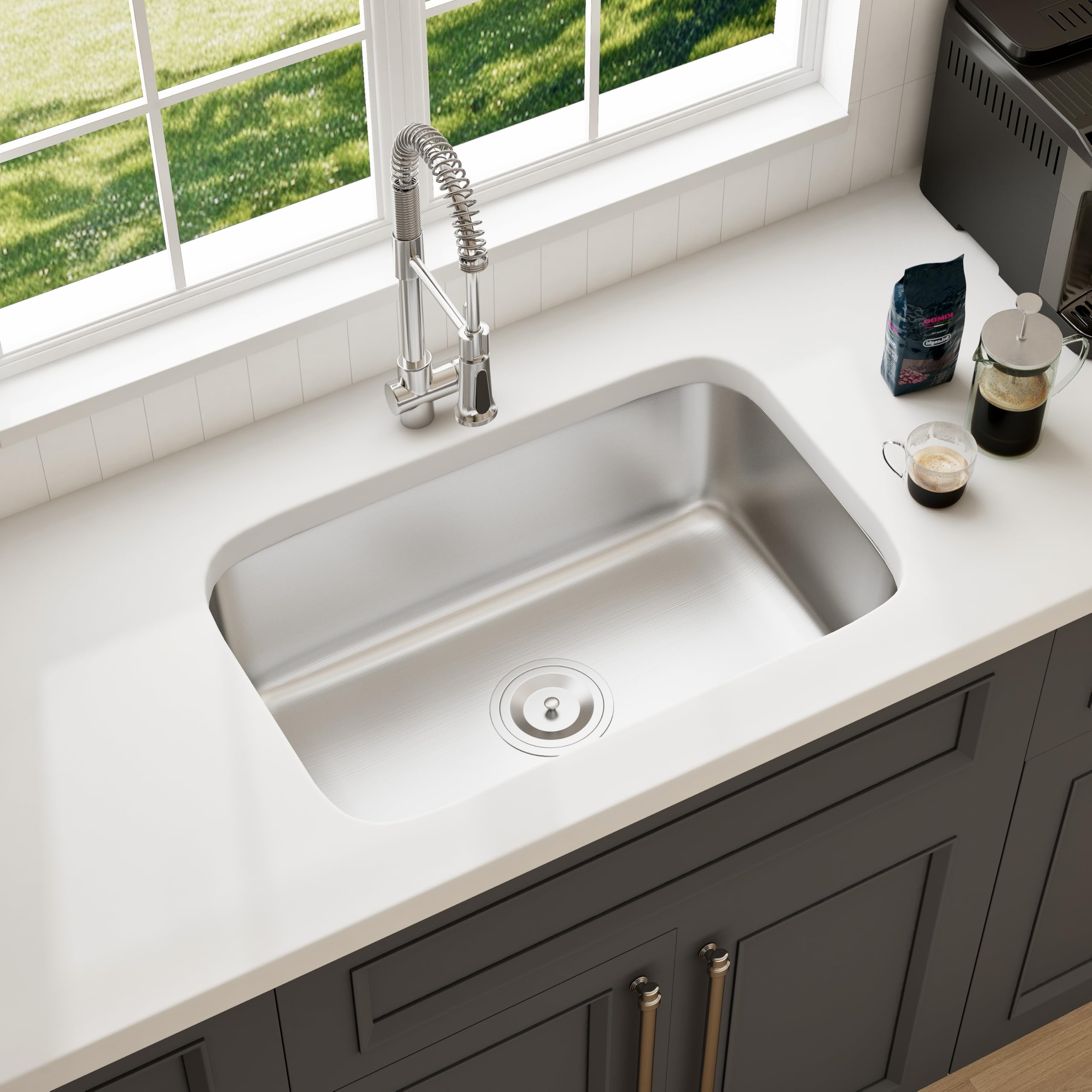 Blenzia 30 Inch Kitchen Sink Stainless Steel 18 Gauge Single Bowl ...