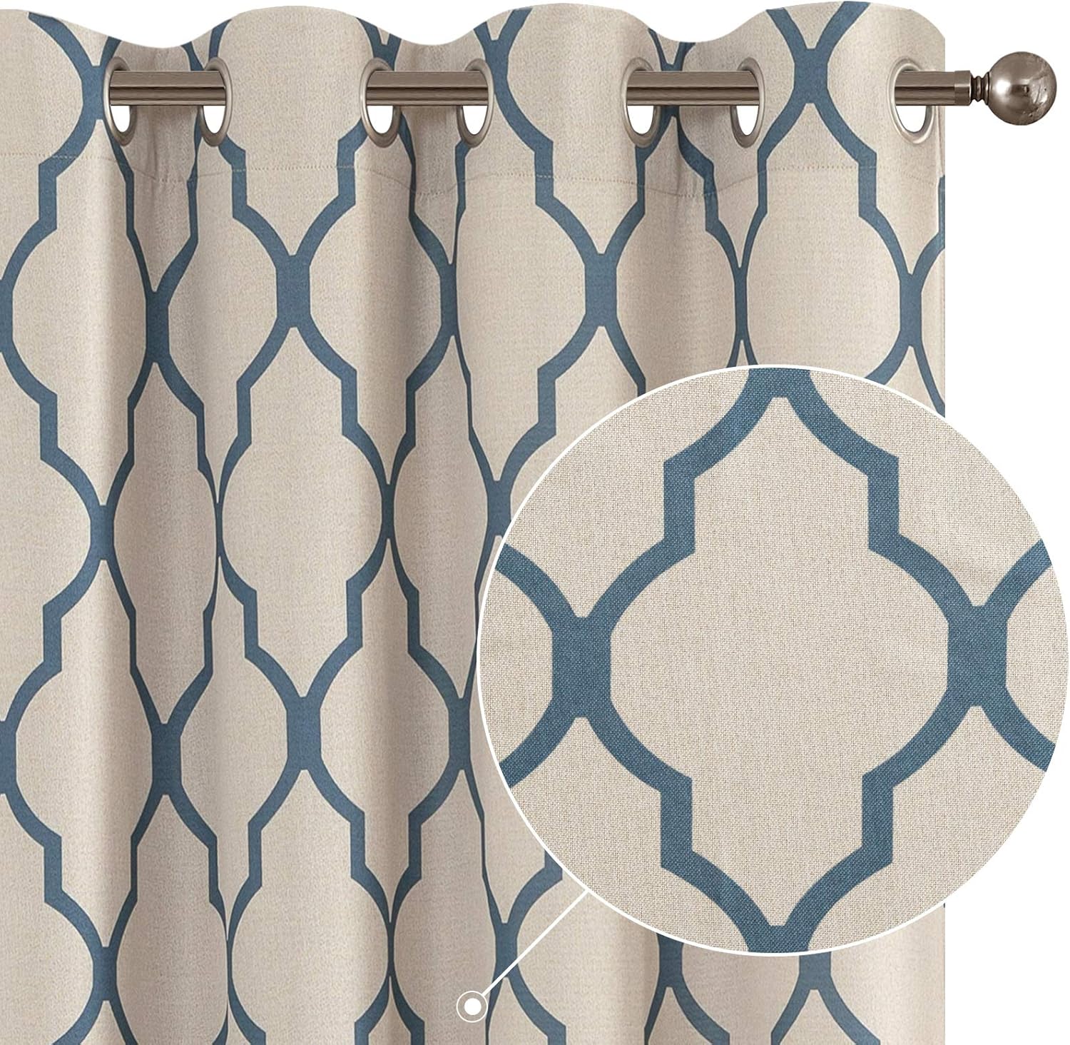 Amazon.com: jinchan Moroccan Tile Print Linen Textured Panels for ...