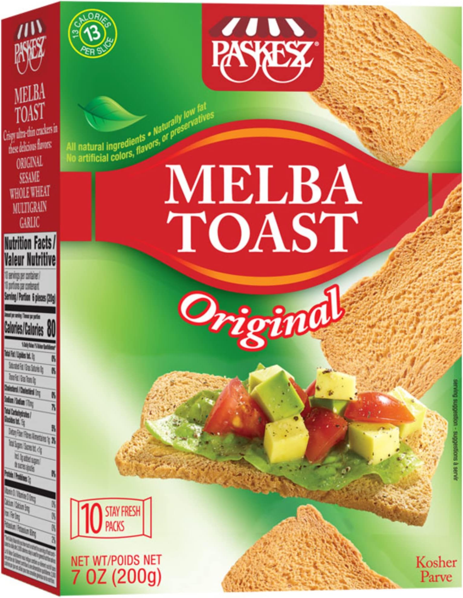 Amazon.com: Melba Toast Flatbread Crackers - Original - Natural Thin ...