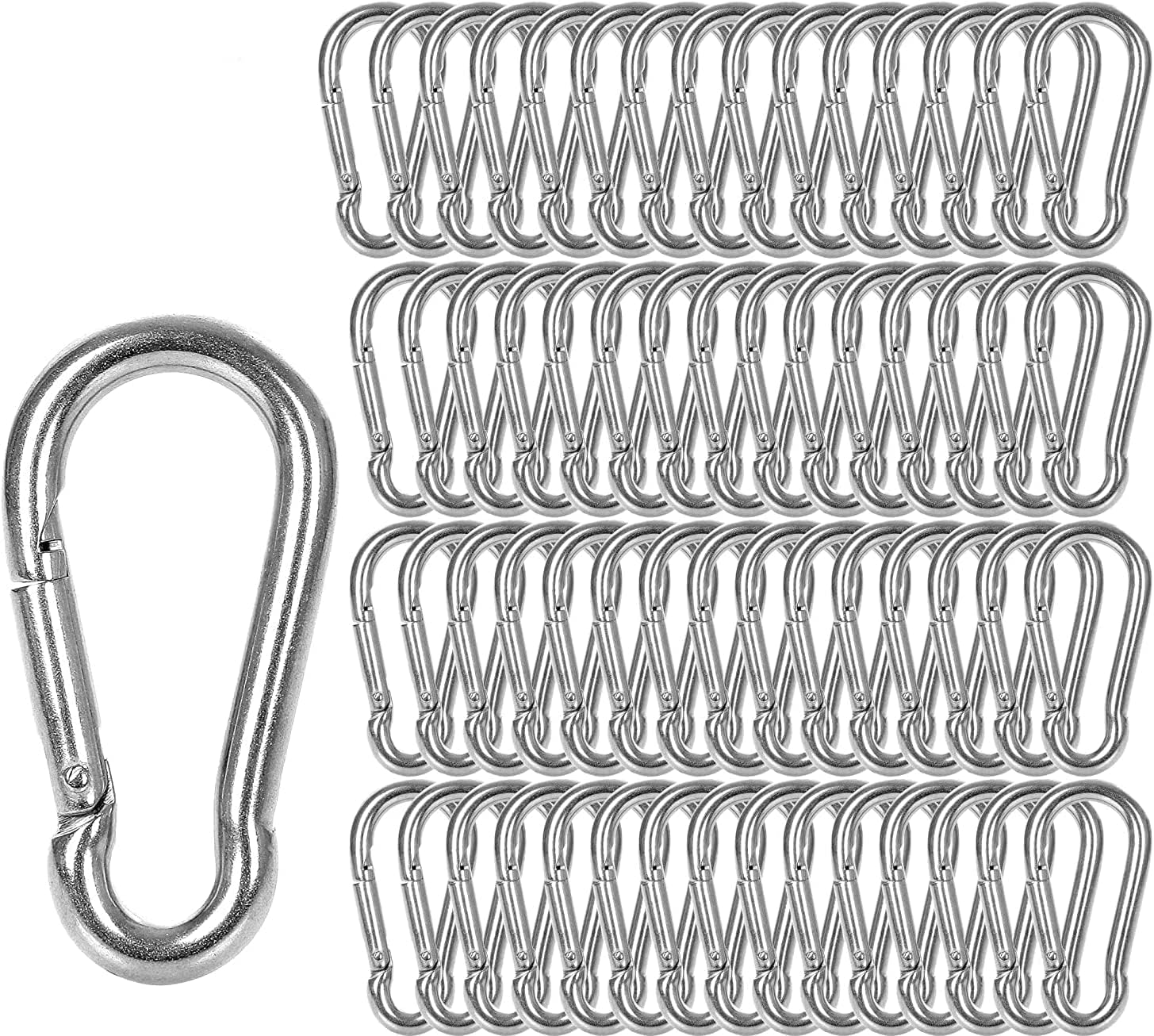 FWEEK 60 Pack M6 Spring Snap Hook Carabiner,Heavy Duty Carabiner Clip D ...