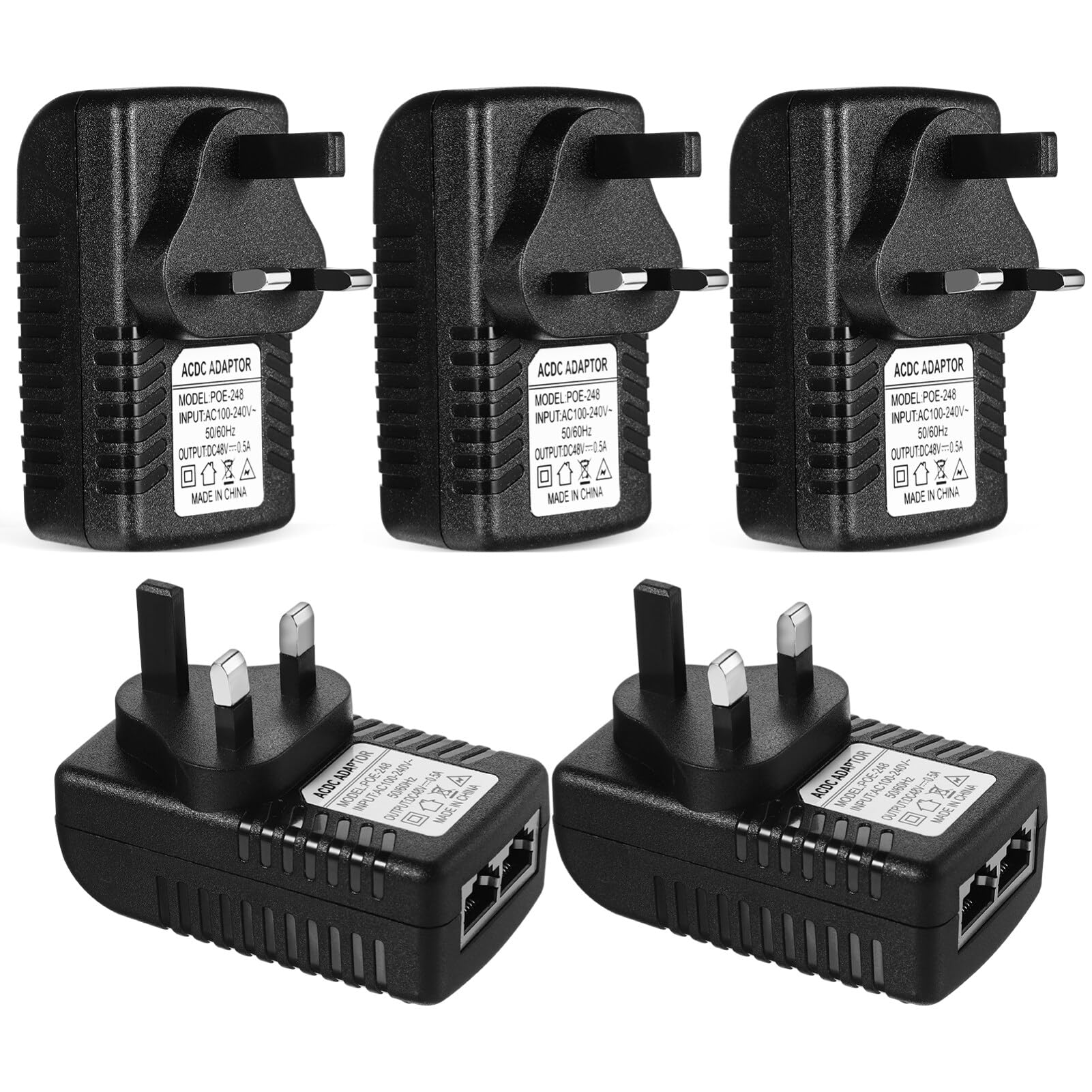 STOBOK Power Adapter Plug DC 48V 0.5A Injector Power Supply Wall ...