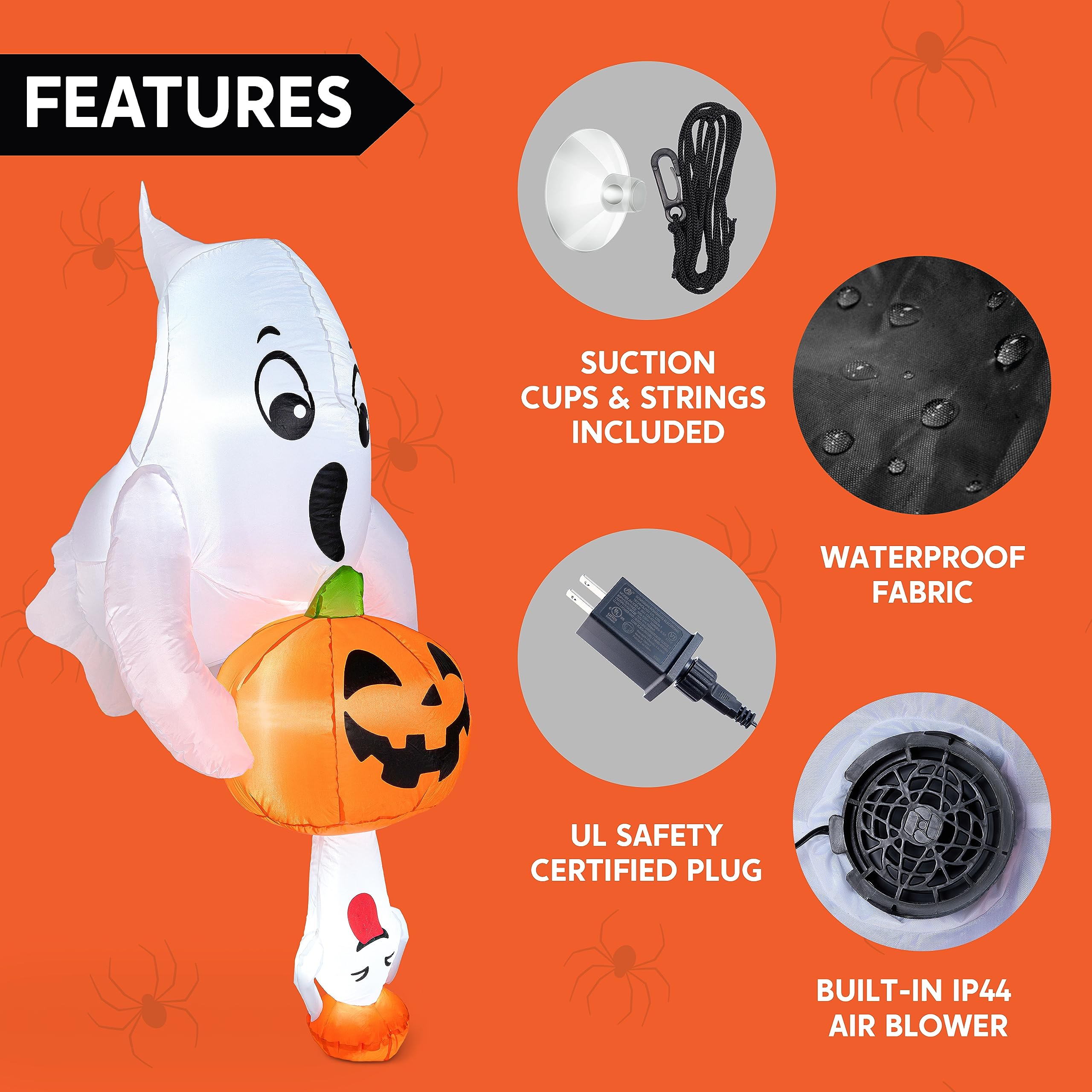 Snapklik.com : Joiedomi 6 FT Halloween Inflatable Ghost & Pumpkin ...