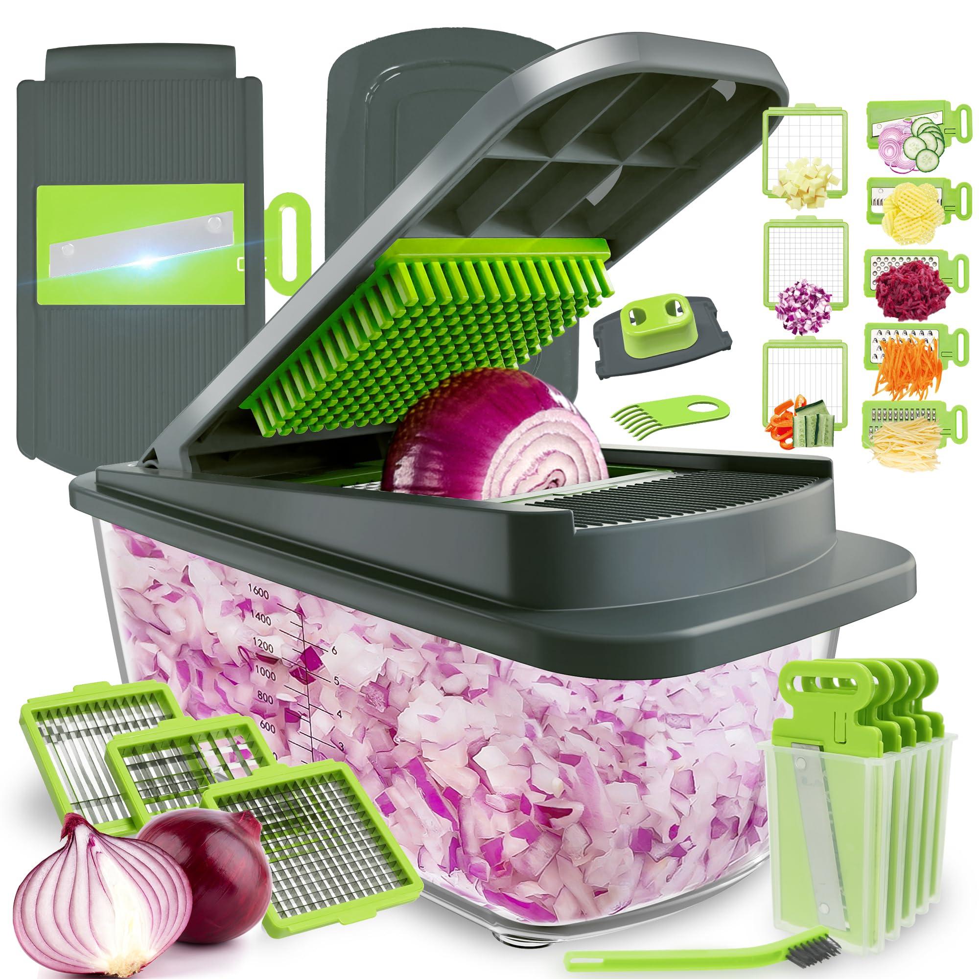 Snapklik.com : Kitexpert Vegetable Chopper,Onion Mincer,Dicer,Slicer