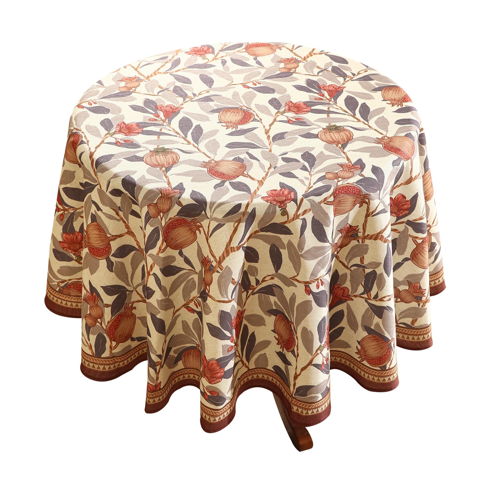 Amazon.com: patdrea Designer Brown Tablecloth for Round Tables ...