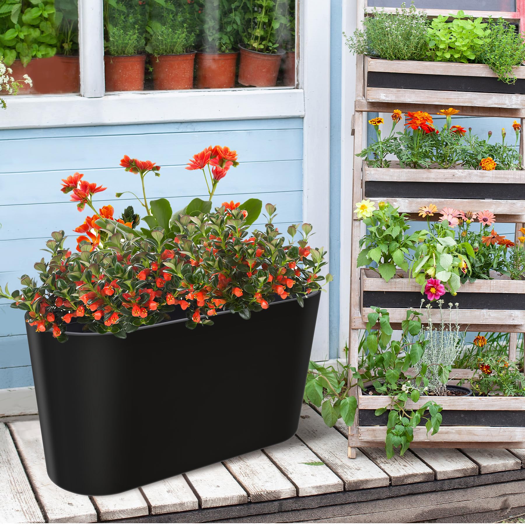 Snapklik.com : STMHOM 2 Pack Tall Oval Planter Box