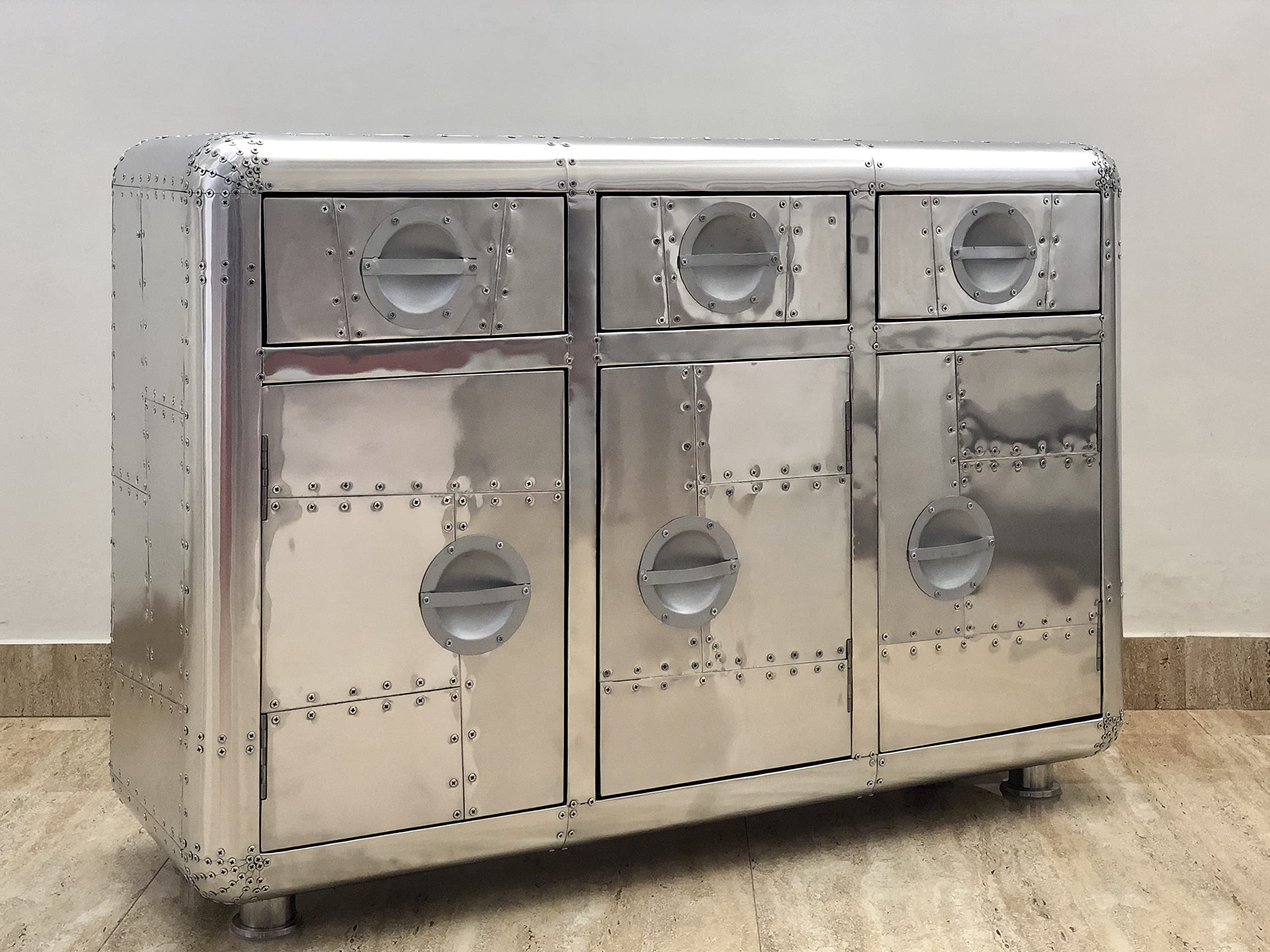 Amazon.com: NauticalMart Aviator 3 Door Sideboard End Table Design ...