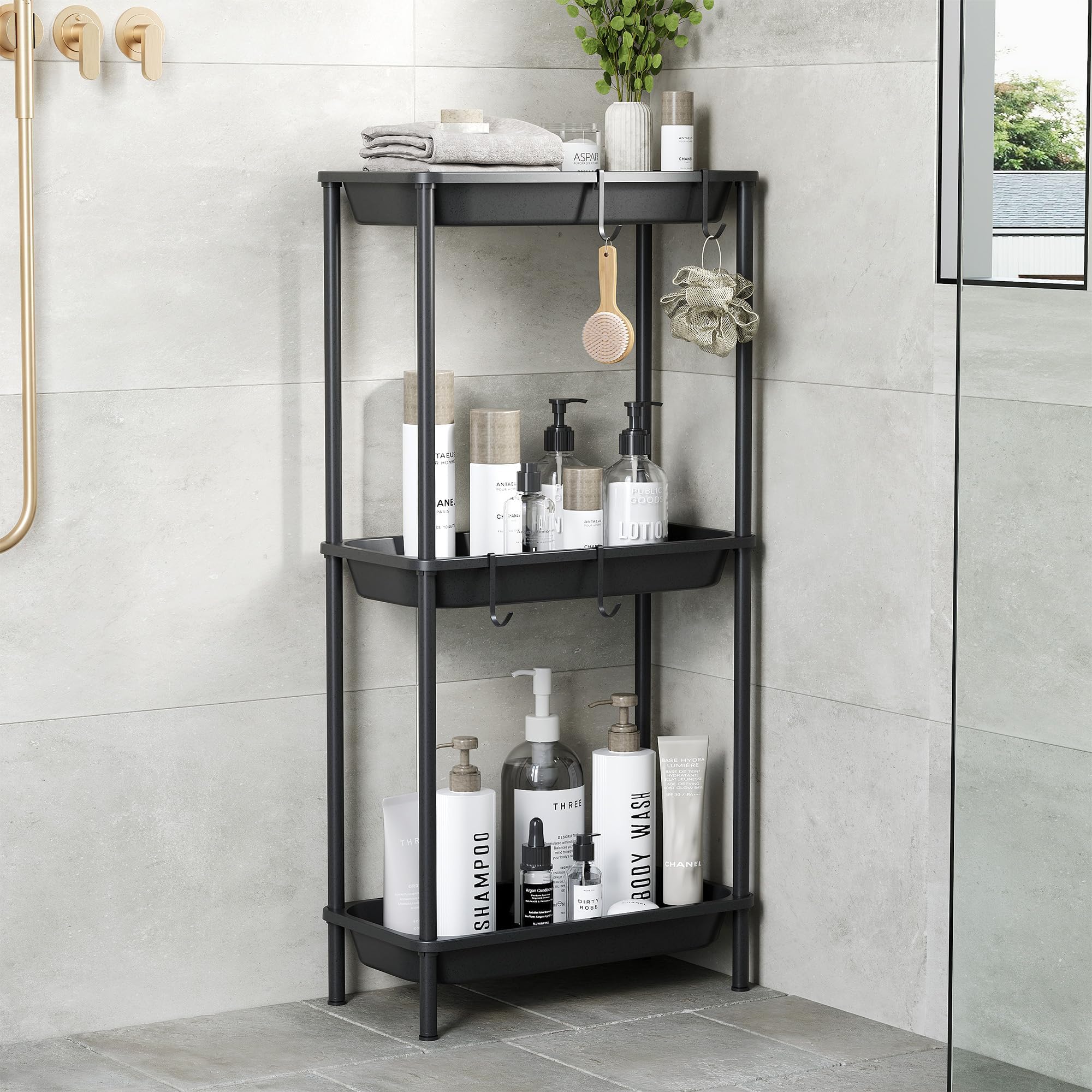 Amazon.com: Purdaz 4 Tier Shower Caddy Organizer Shelf Corner ...