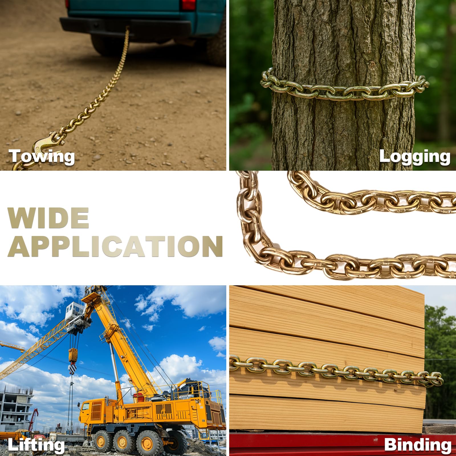 Snapklik.com : Aain G80 Transport Binder Chain 5/16 In Tie Down Flatbed ...