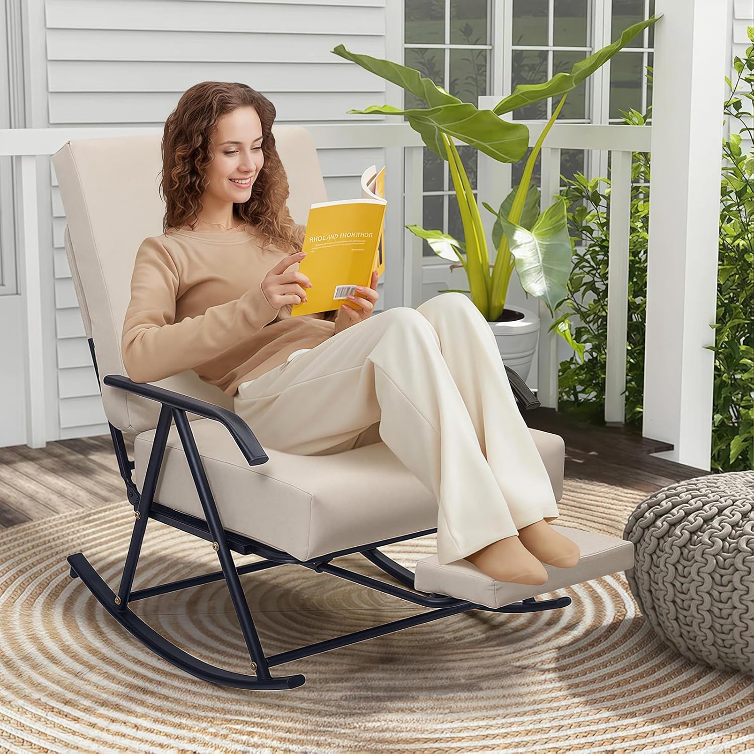 Amazon.com: PRIMEPATIO Outdoor Rocking Chair, Outdoor Patio Rocking ...