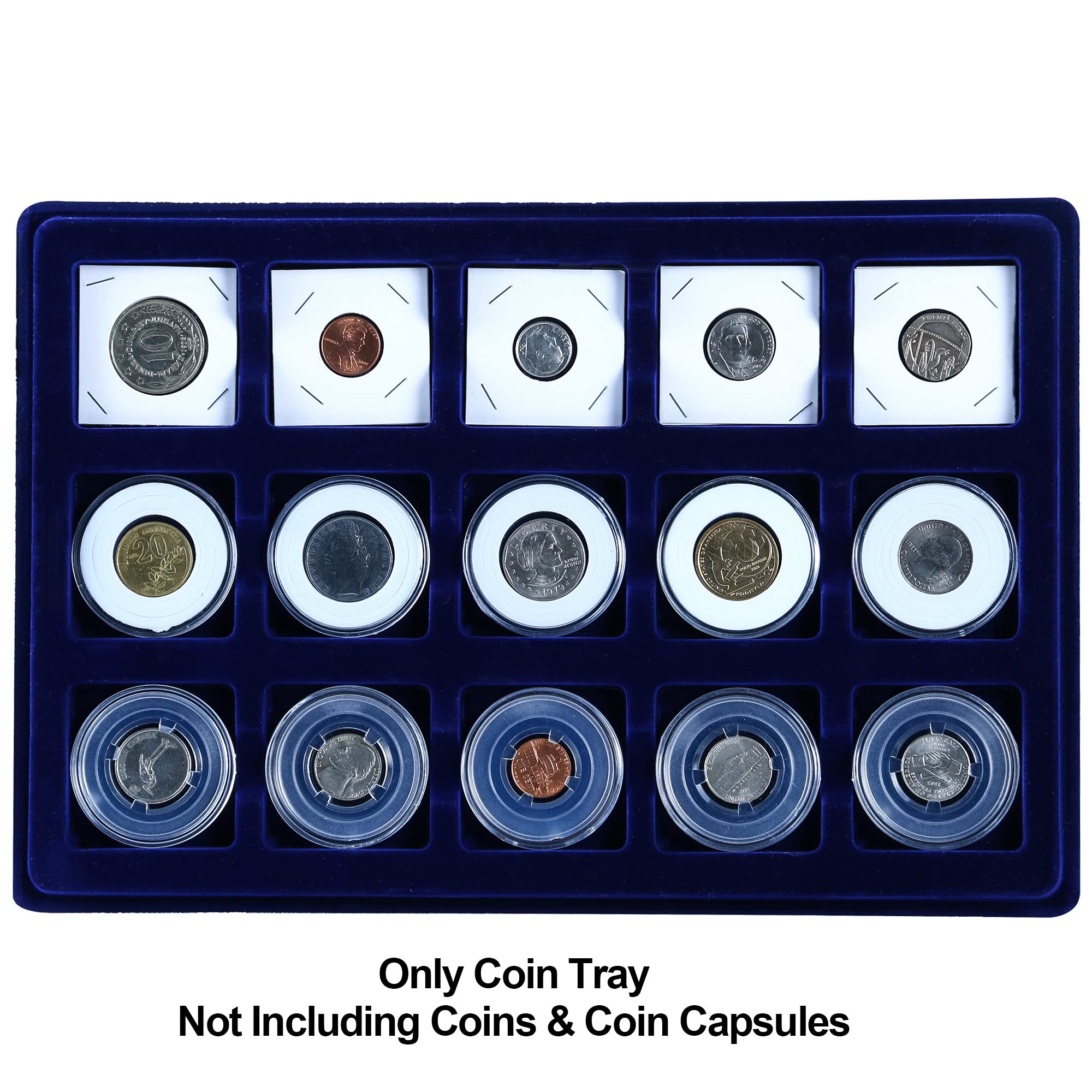 Buy 15 Slot Coin Display Tray Coin Capsule Holder Display Showcase Coin ...