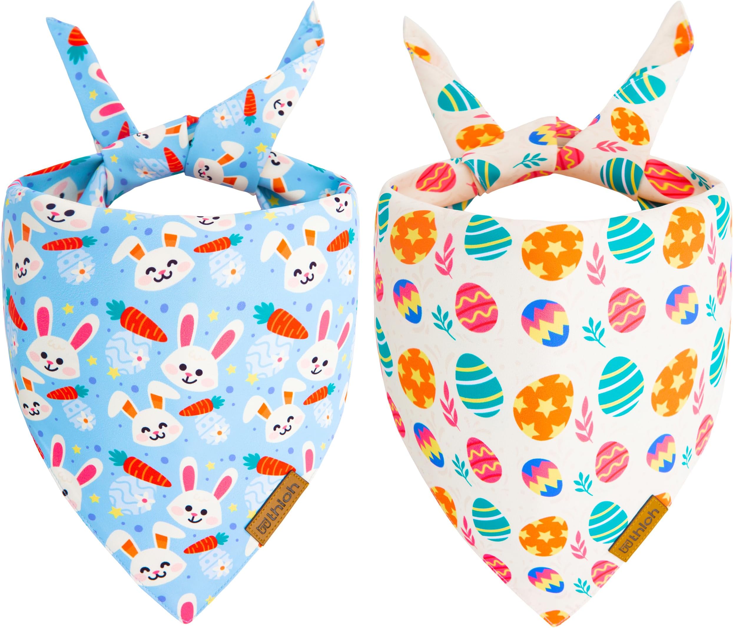 Amazon.com : THLOH Easter Dog Bandanas 2 Pack - Reversible Pet Scarf ...