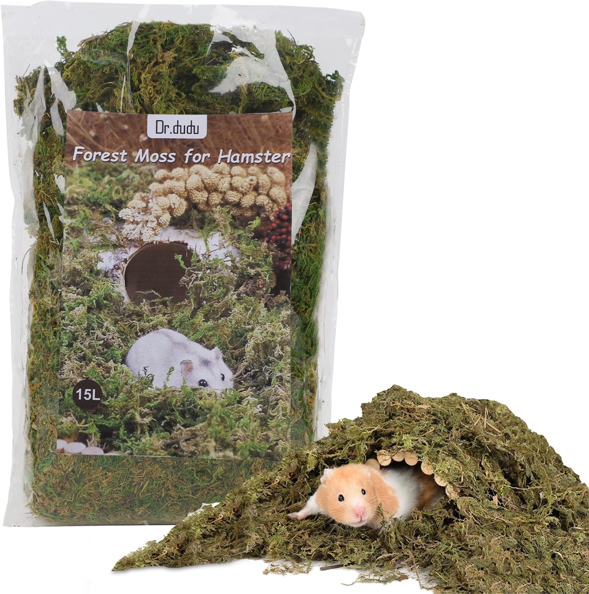 Amazon.com : DR.DUDU 15L Forest Moss for Hamster Bedding Nesting ...