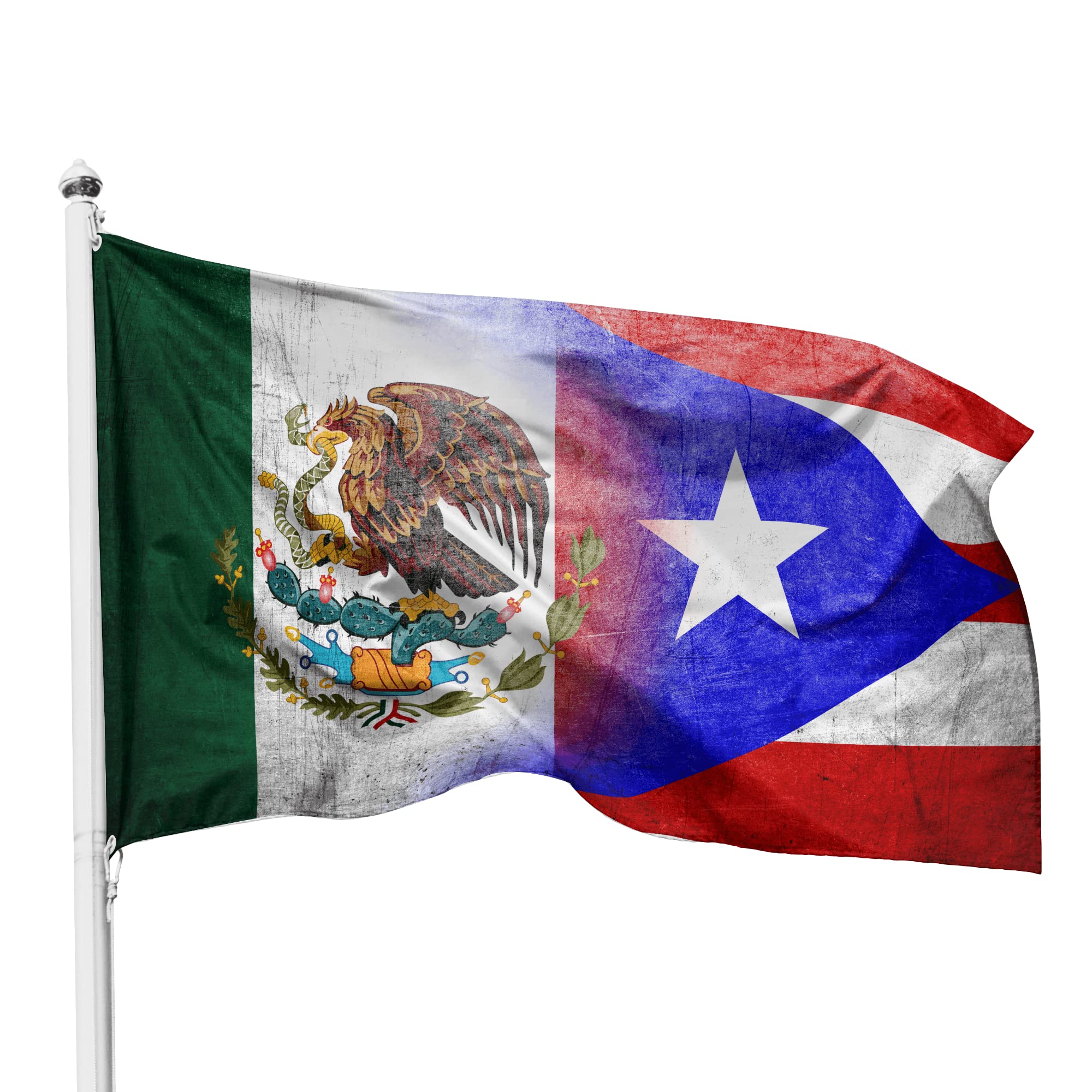 Puerto Rican And Mexican Flag Half Mexican Puerto Rican Flag Mexico