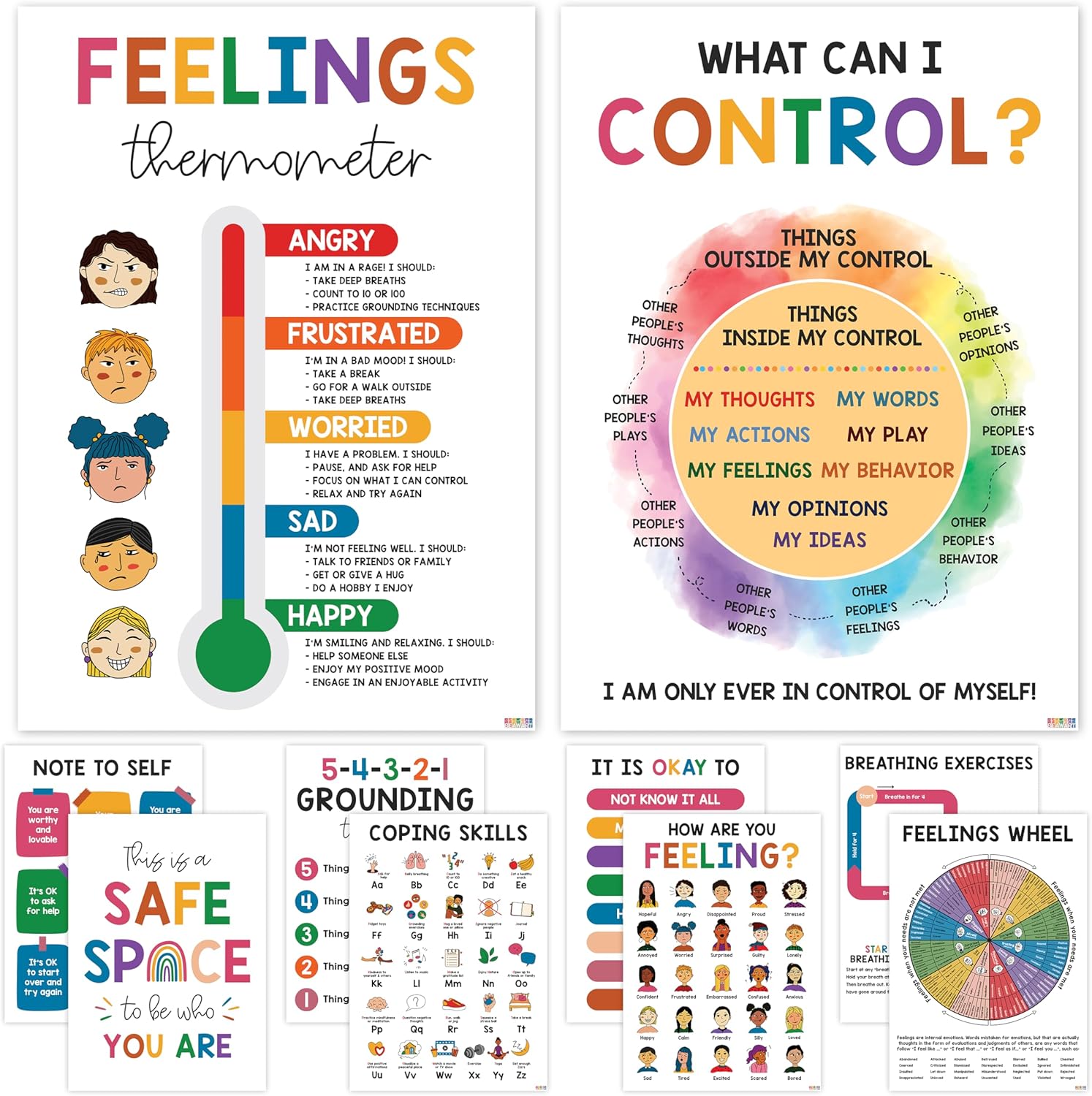 9 Calming Corner Classroom Posters for Mental Health Therapy & Office ...