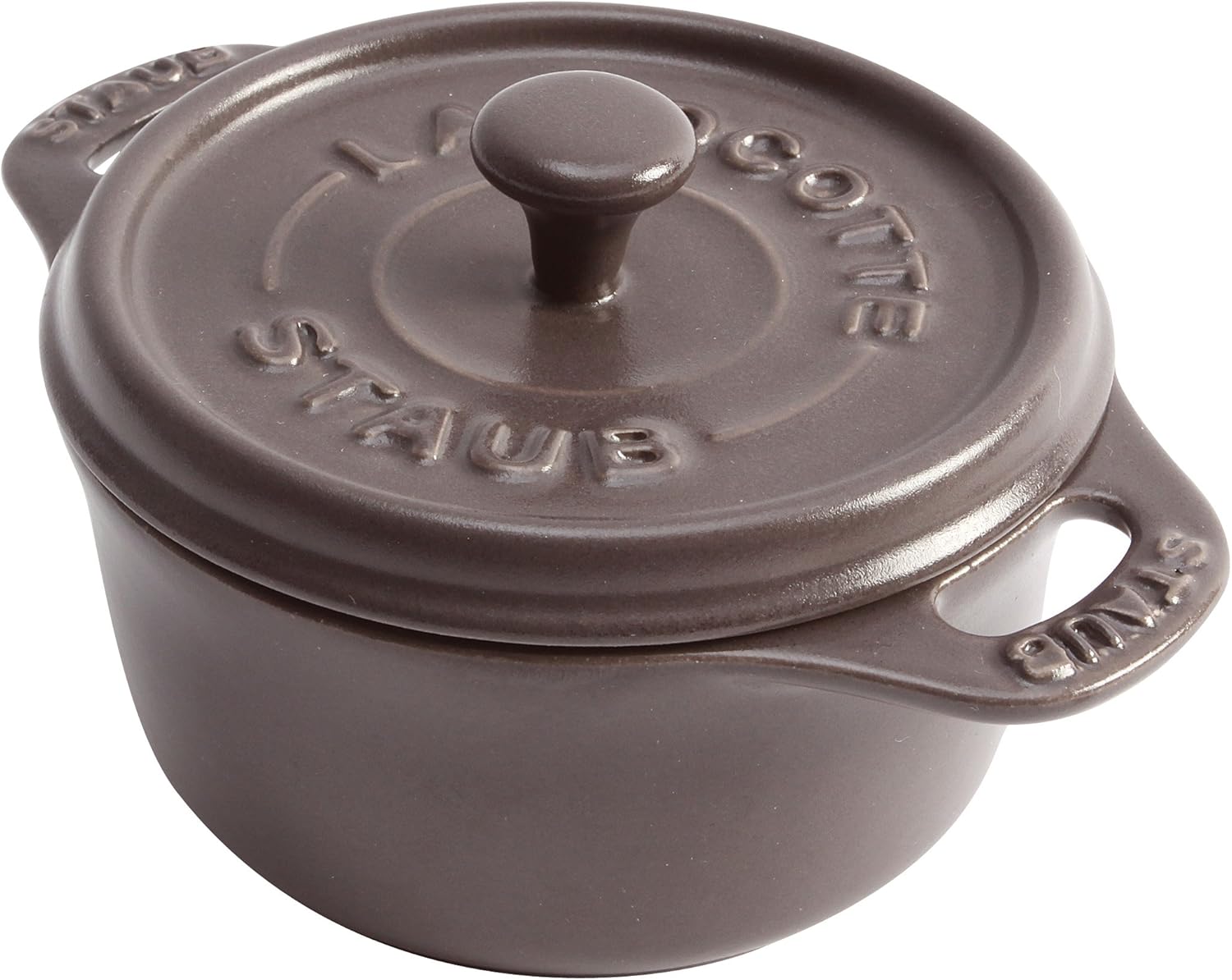 Amazon.com: Staub .22-Quart Mini Round Ceramic Cocotte, Graphite ...