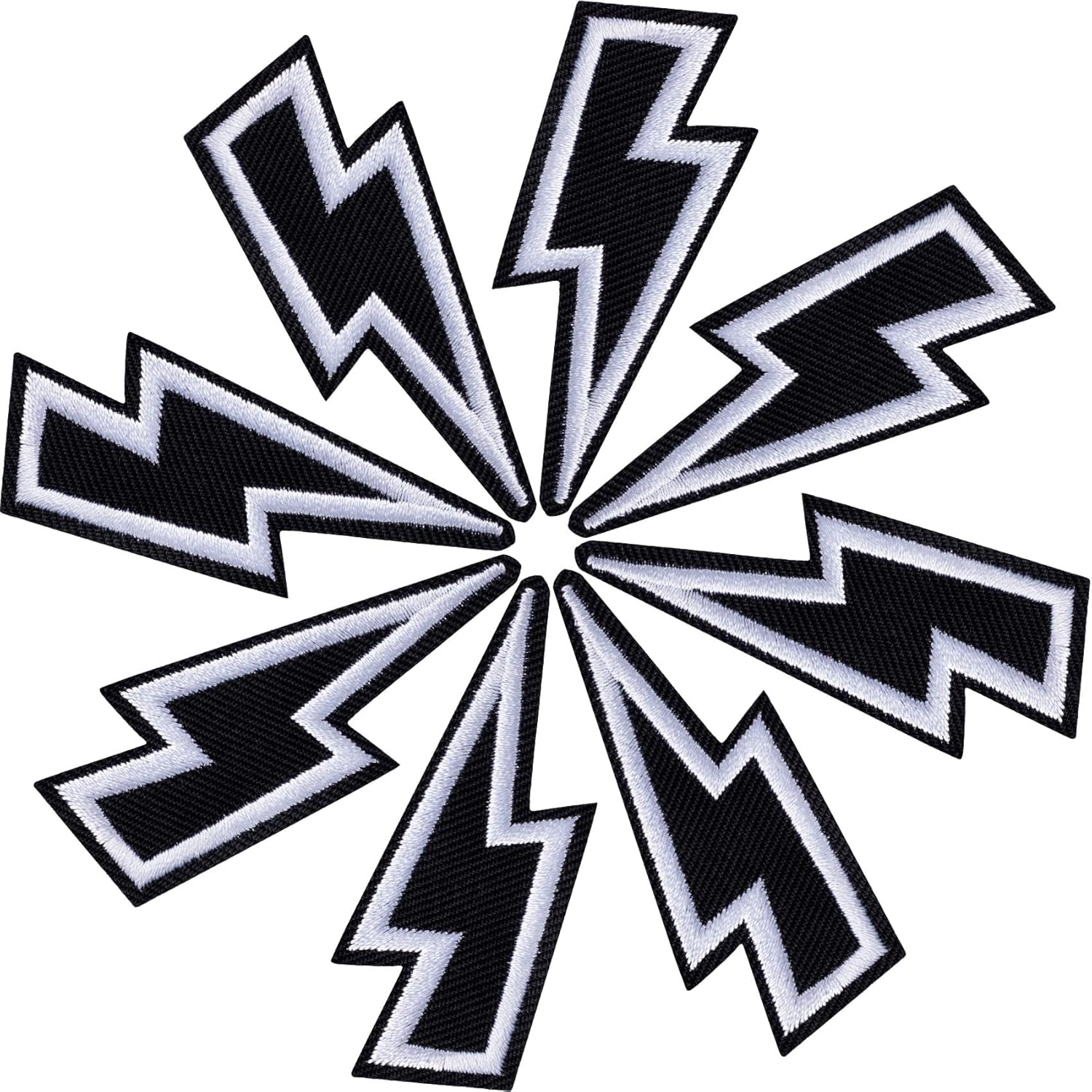 Amazon.com: PAGOW 8 Pcs Lightning Bolt Iron on Patch, Sew on ...