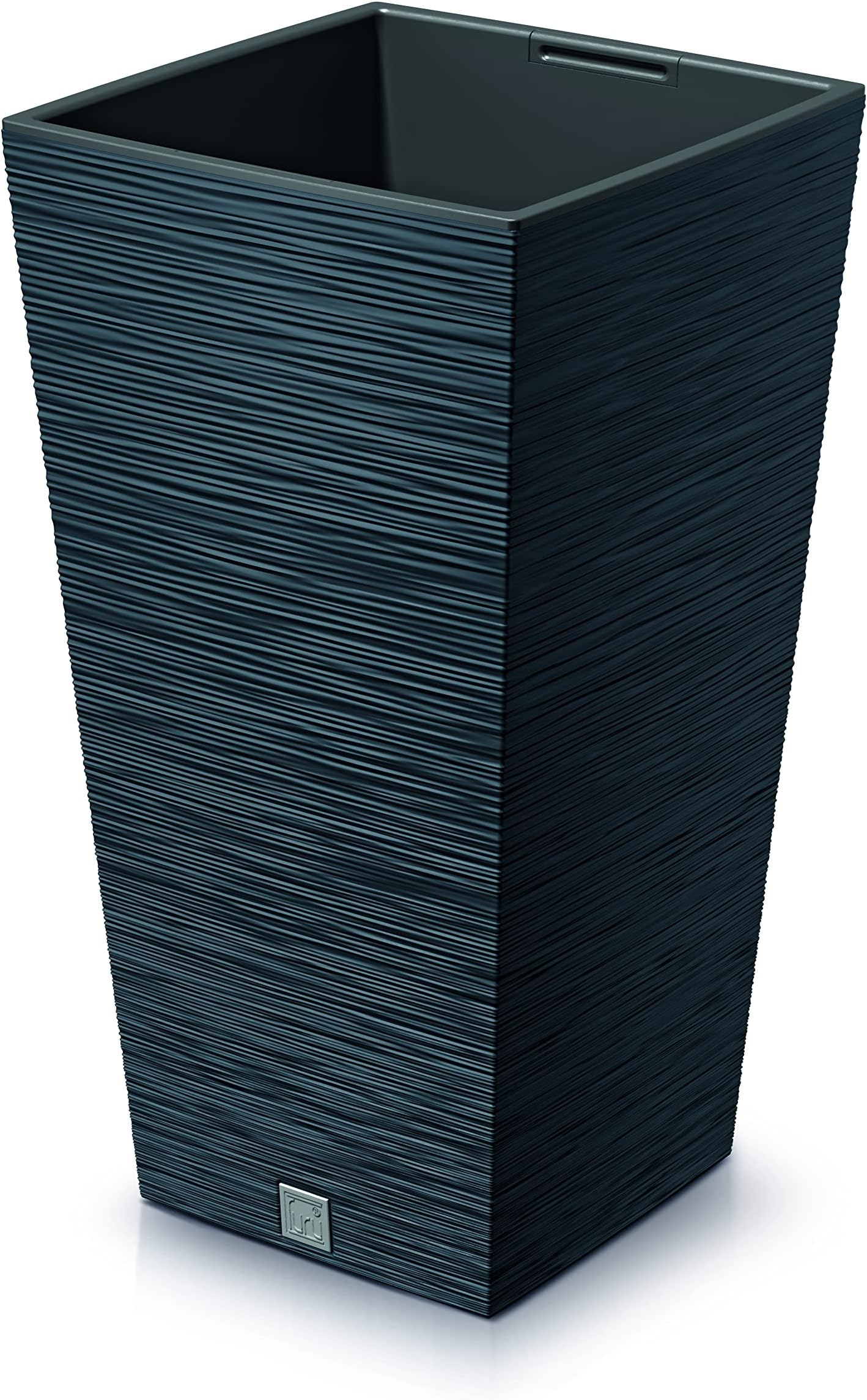 Simpa 27L 27 Litre Black Large Square Rattan Planter Pot - 51cm (H) x ...