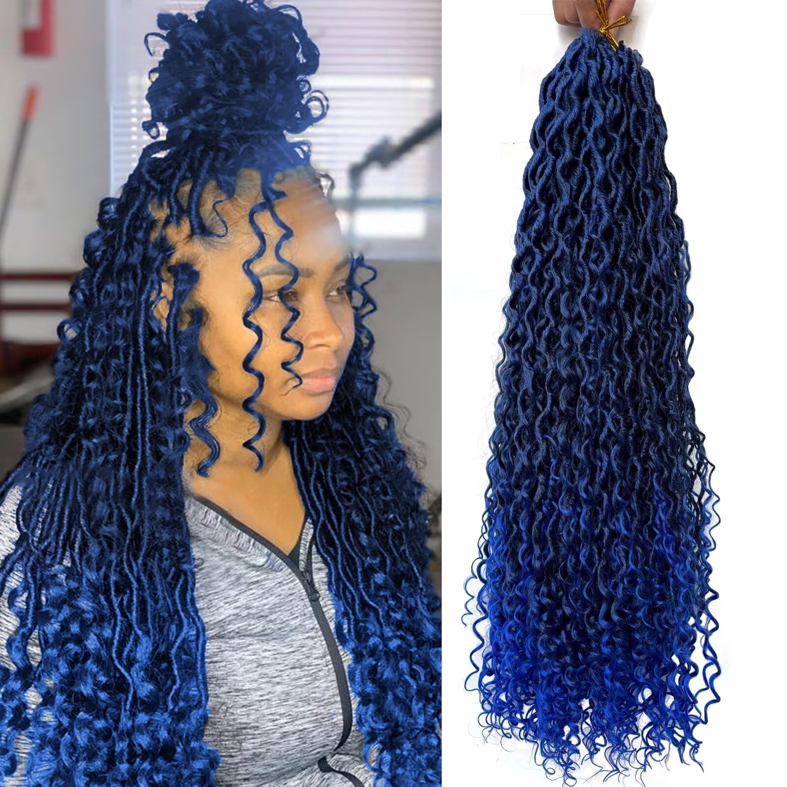 Snapklik.com : 8 Packs Blue Goddess Faux Locs Crochet Hair For Black ...