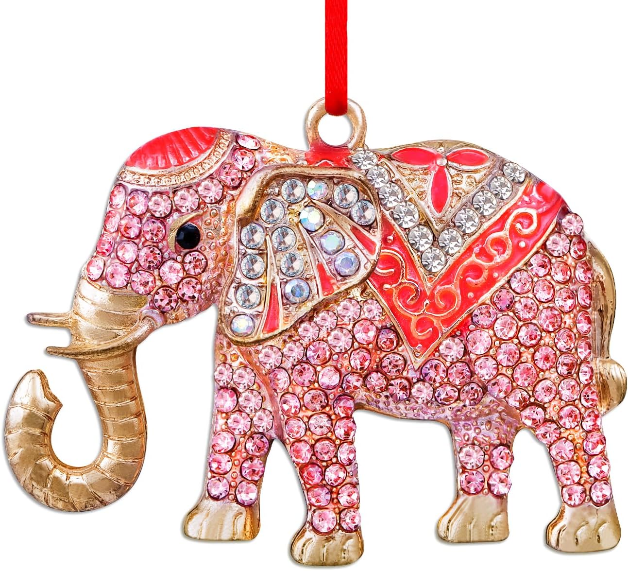 Amazon.com: D24TIME Elephant Christmas Ornament - Metal Pink Ornament ...