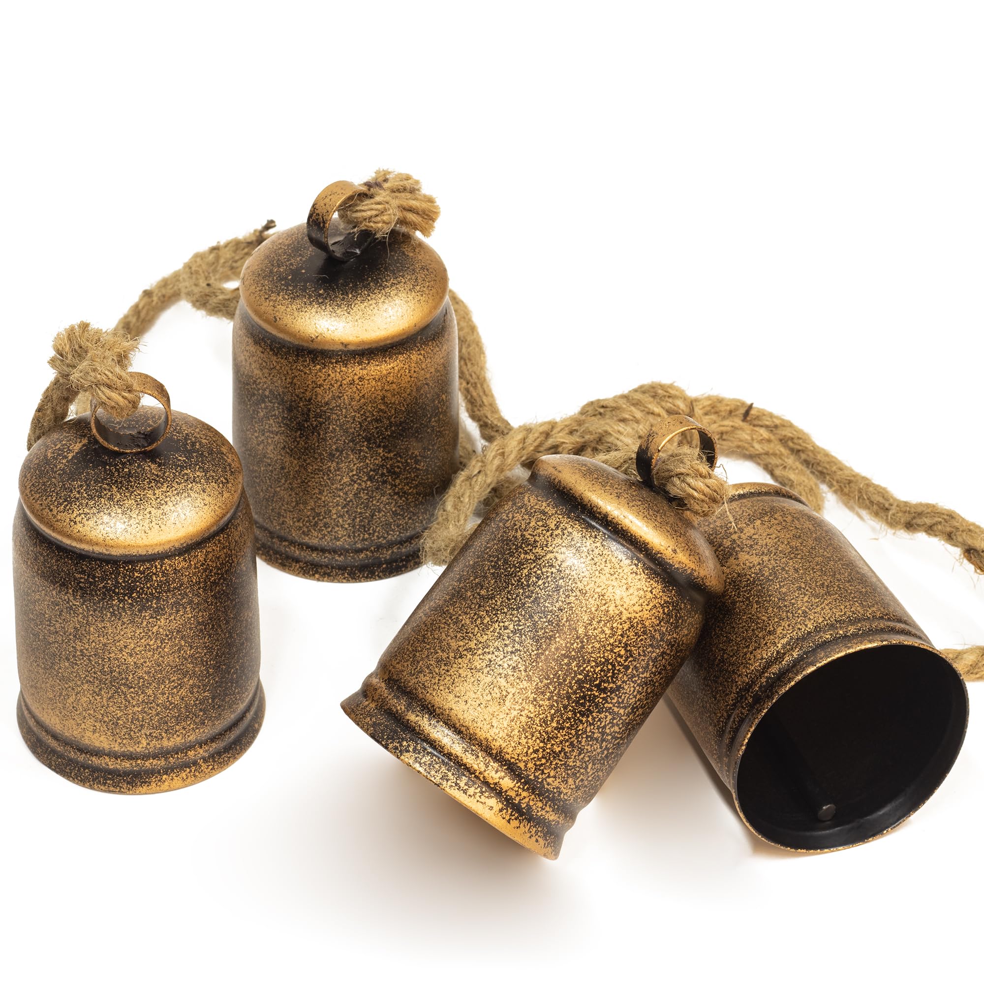 Amazon.com: KI Store Cylinder Christmas Bell Cluster 4pcs Hanging Metal ...