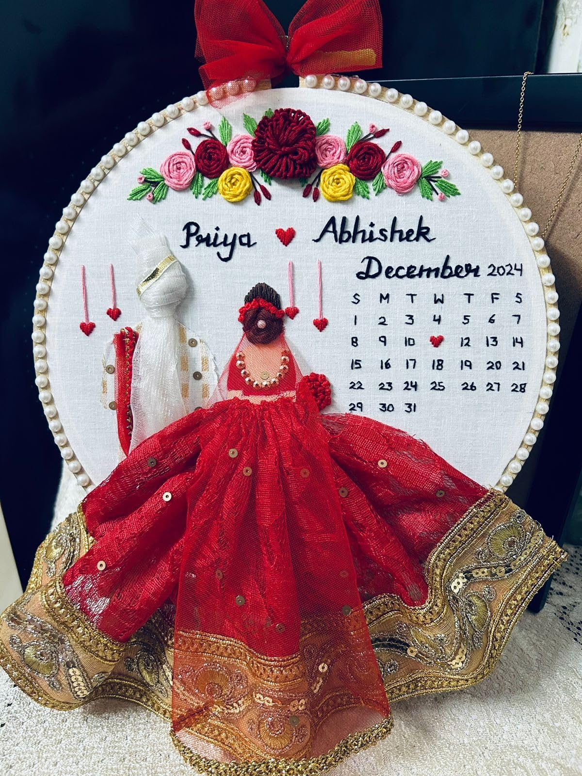 Customized Handmade Couple Wedding Hoop | Gift for Wedding, Sagai ...