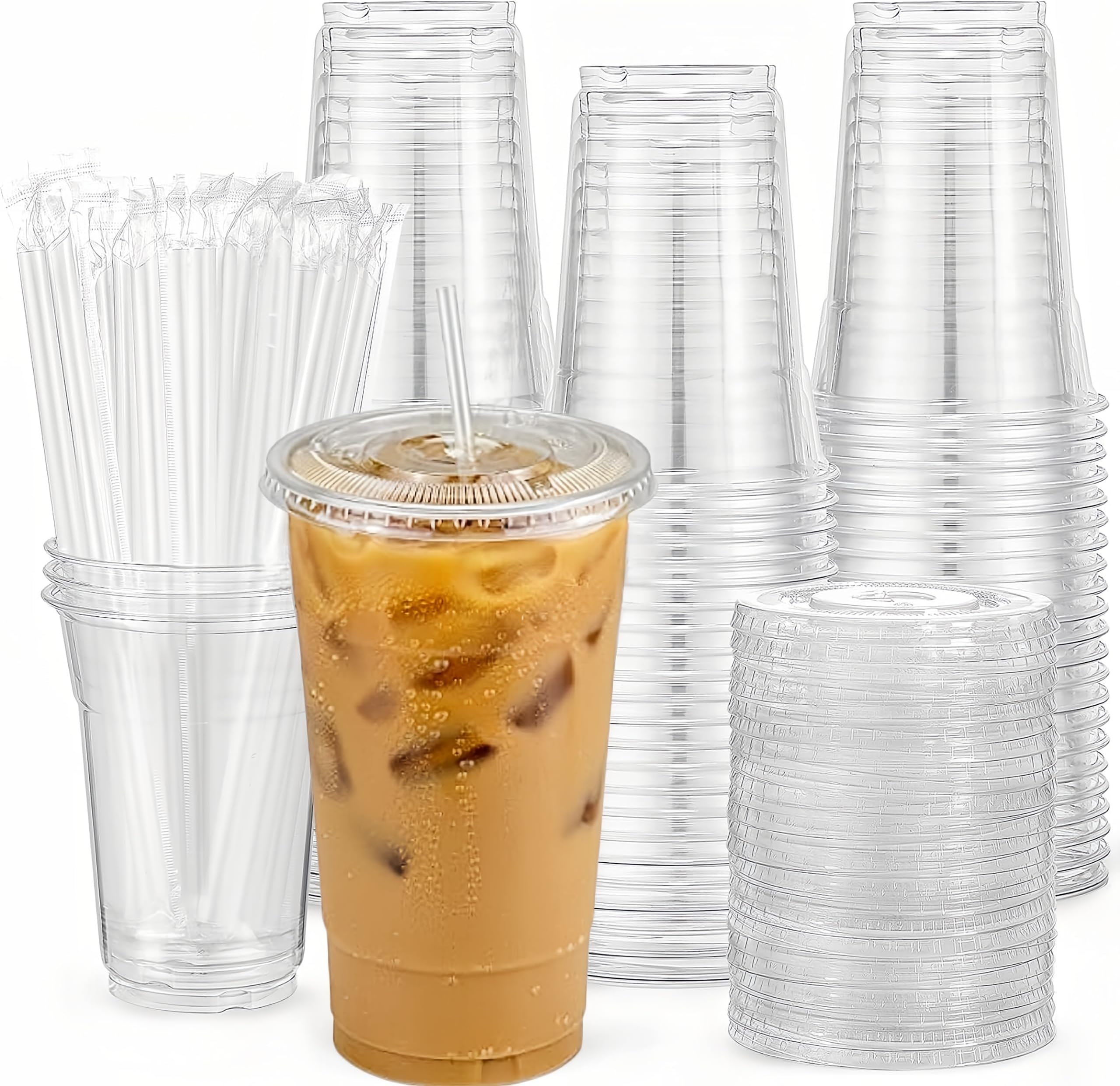 Amazon.com: Tanlade 100 Set 12 oz Valentine's Day Clear Plastic Cups ...