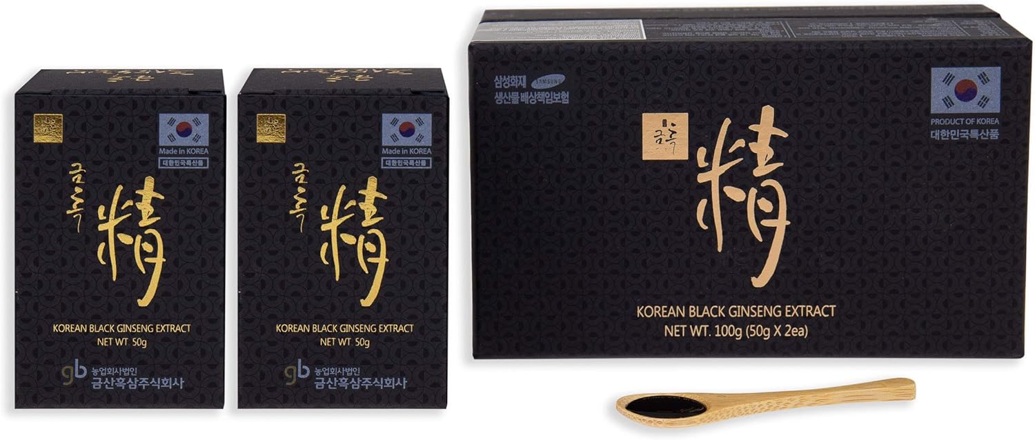 Korean Black Ginseng Extract 100g 100% Natural – Box 2 Bottles 50g ...