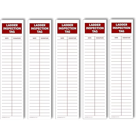 Amazon.com: 50 Sheets Ladder Inspection Labels Safety Stickers for ...