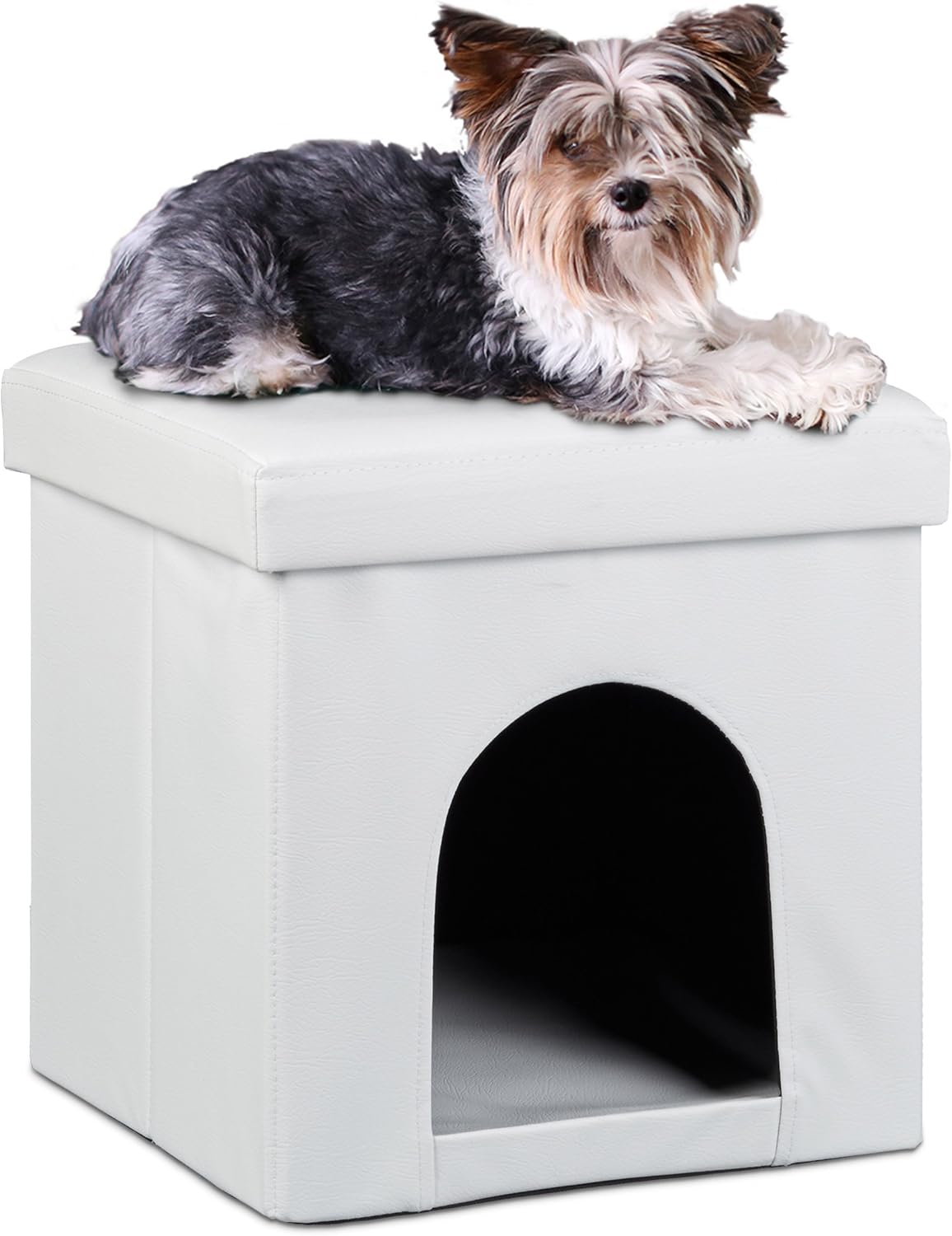 Dog House Ottoman, 38 x 38 x 38 cm, Seat Box with Practical Hole for ...
