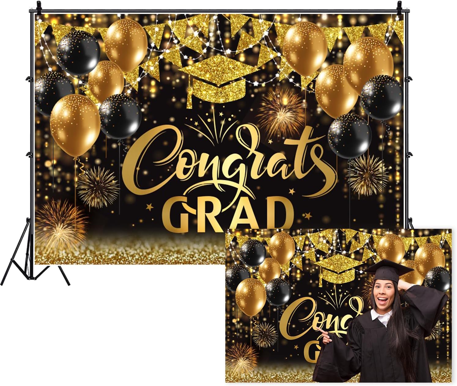 Amazon.com : AOFOTO 10x7ft Congrats Grad Backdrop Class of 2024 ...