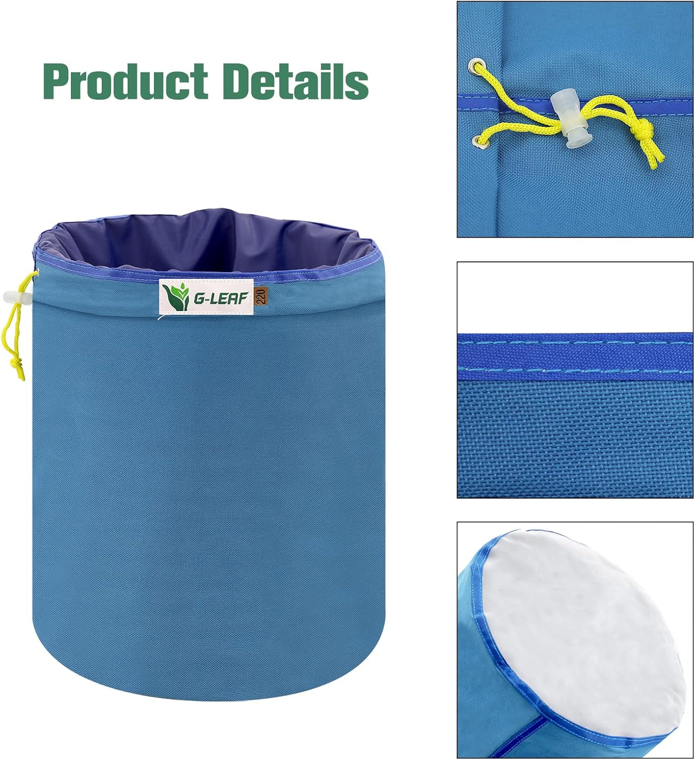 G-LEAF Bubble Bags 20 Gallon 5 Bag Set Hash Bag Kit with 25 Micron ...