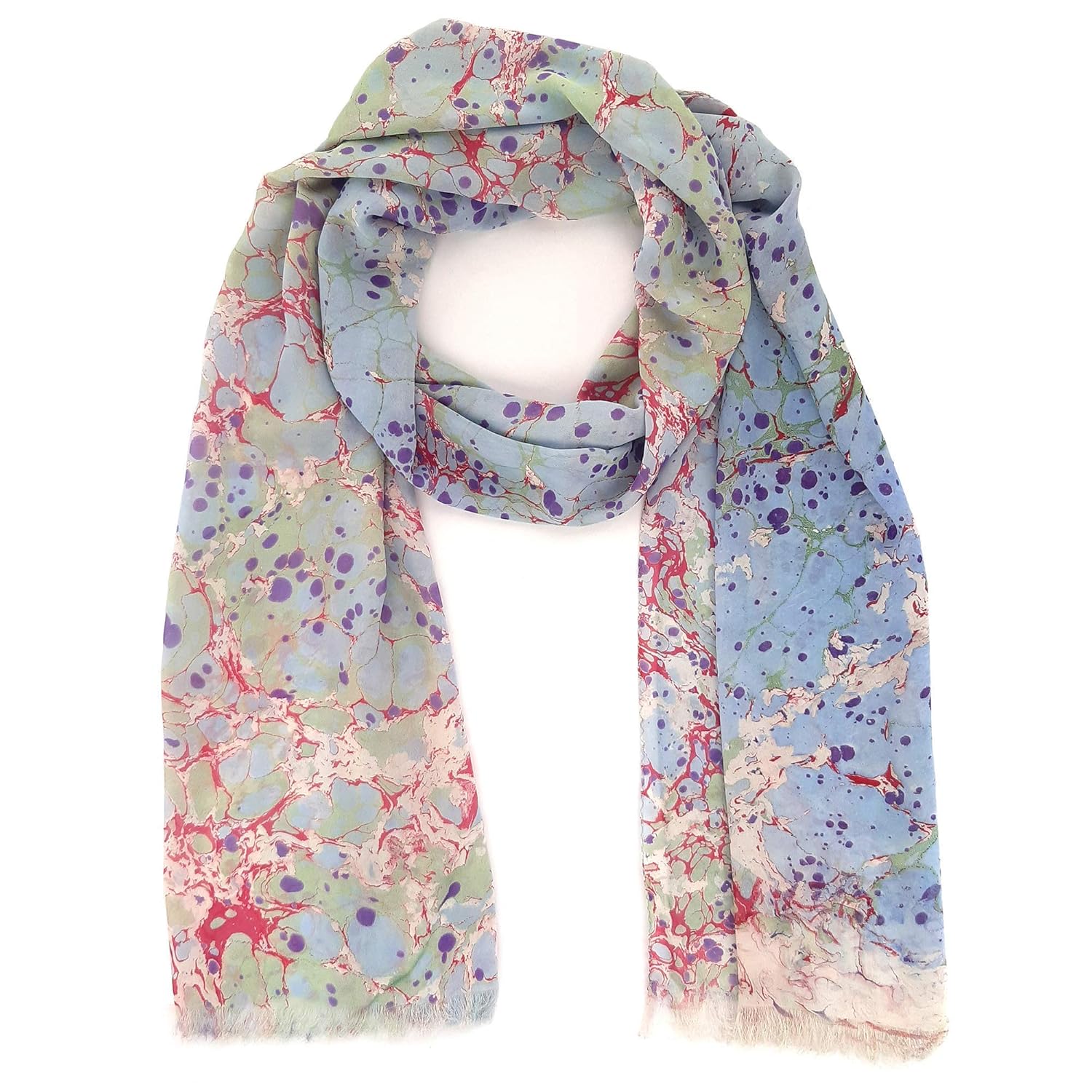Amazon.com: Hand Painted Large Chiffon Scarf for Women, Colorful ...