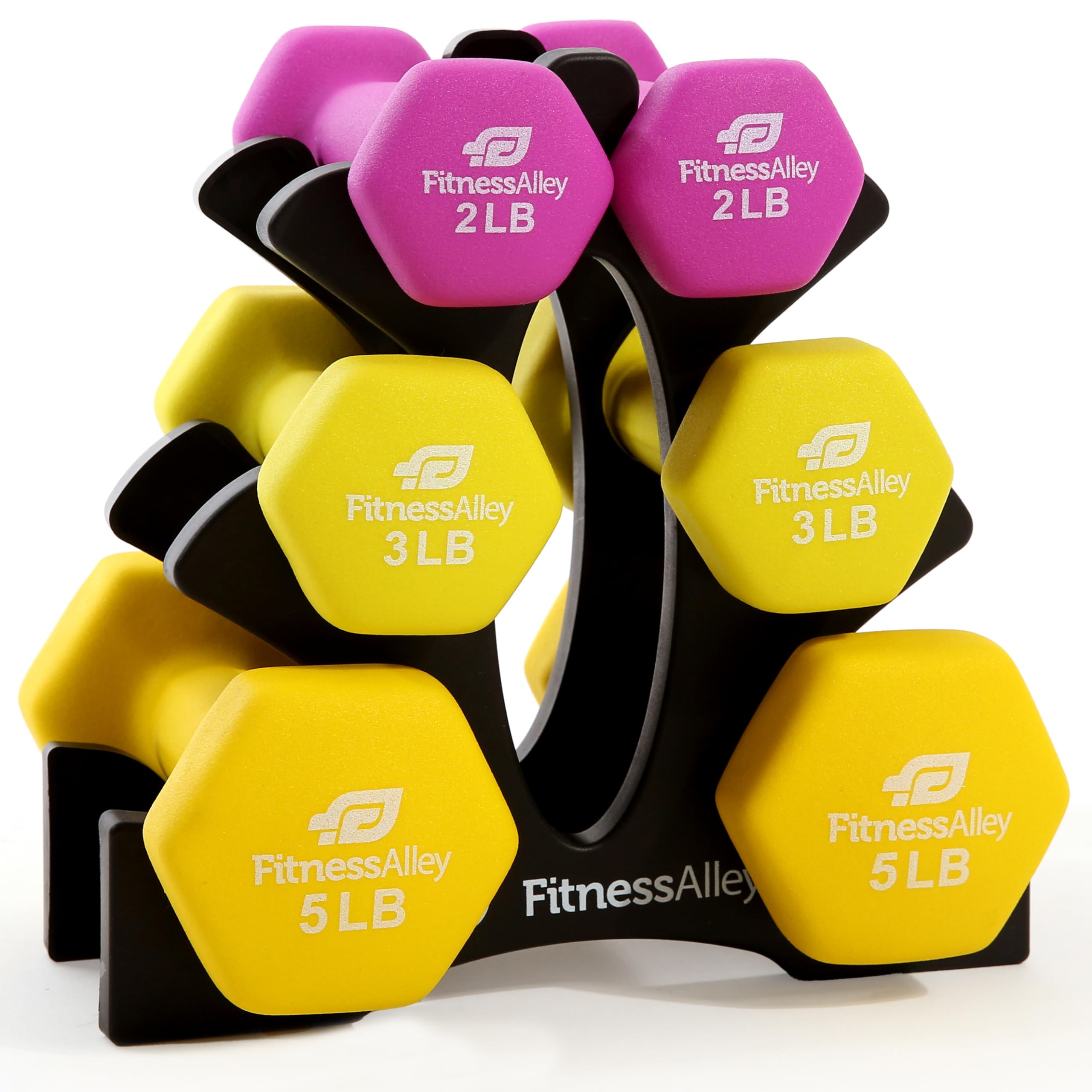 Snapklik.com : Fitness Alley Neoprene Dumbbells A Frame Rack - Free ...