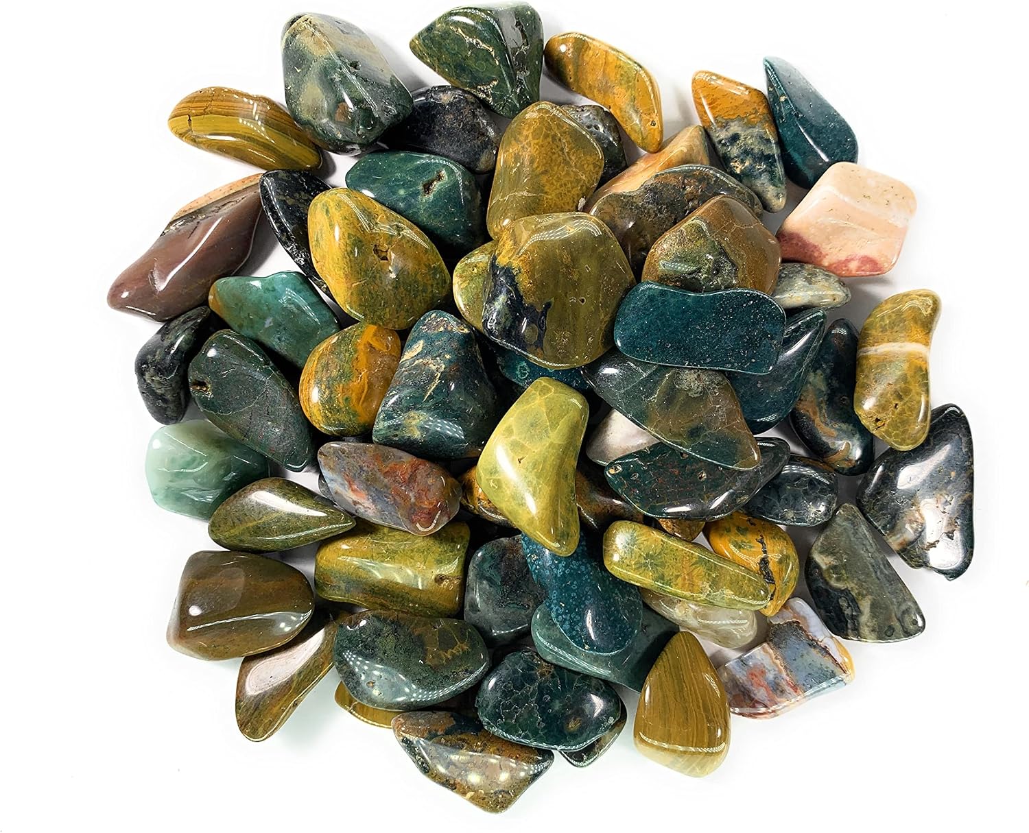 Amazon.com: Hypnotic Gems Materials: 2 lbs Tumbled Sea Jasper Stones ...