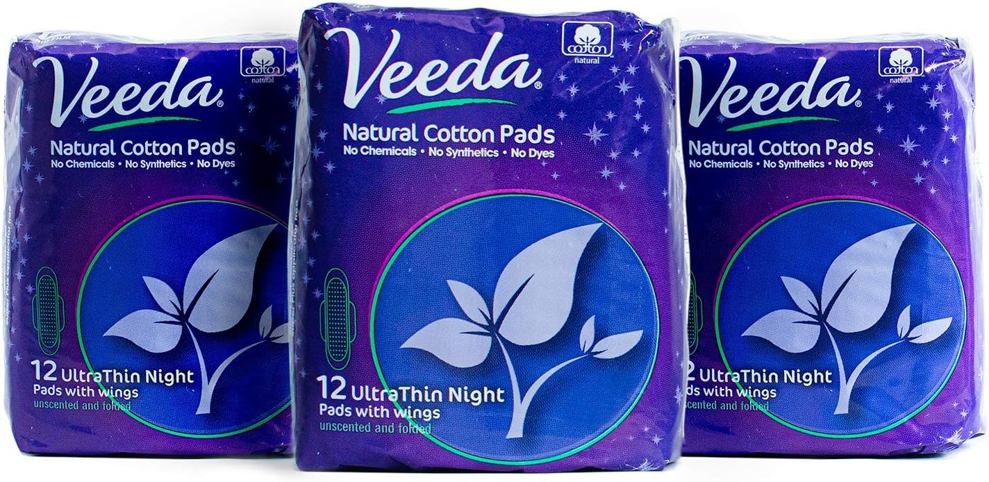 Amazon.com: Veeda Ultra Thin Night Pads for Women - Super Absorbent ...