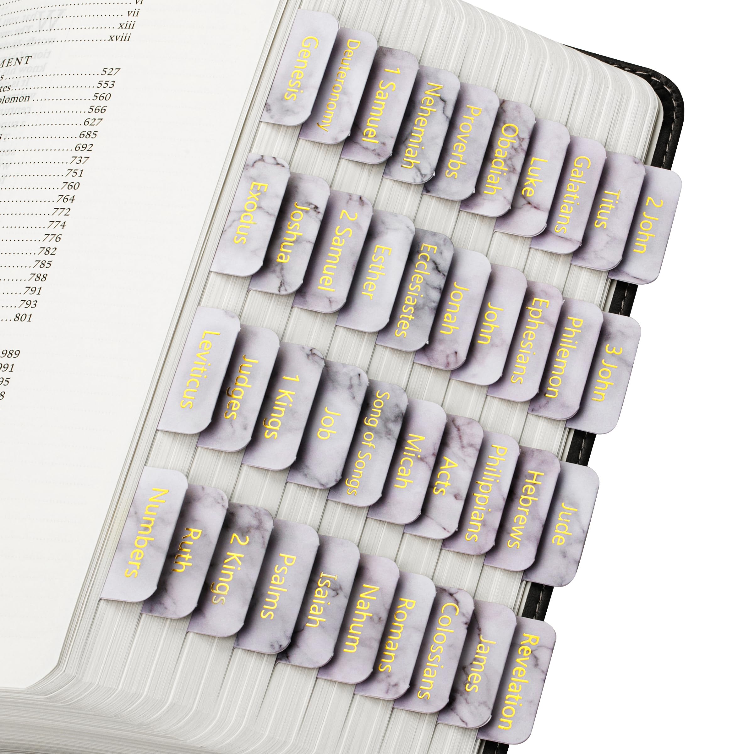 Snapklik.com : Bible Tabs, 75 Tabs, Marble Design, Gold Foil Lettering ...