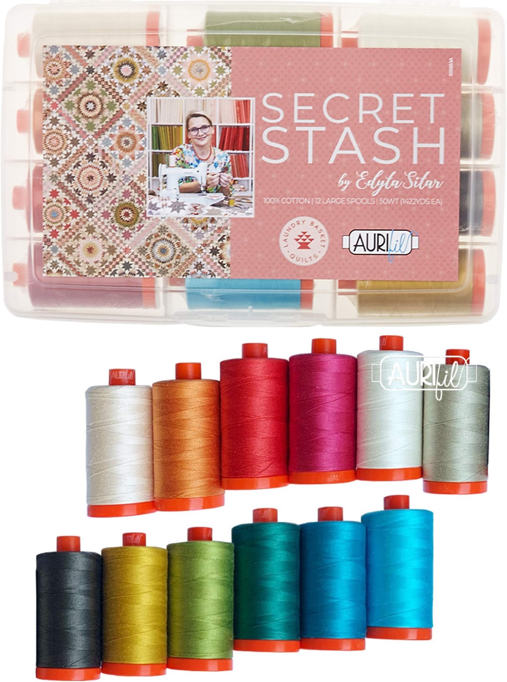 Amazon.com: Karen L. Miller The Subtle Sampler Aurifil Thread Kit 12 Mixed Large Spools KM5WSS12