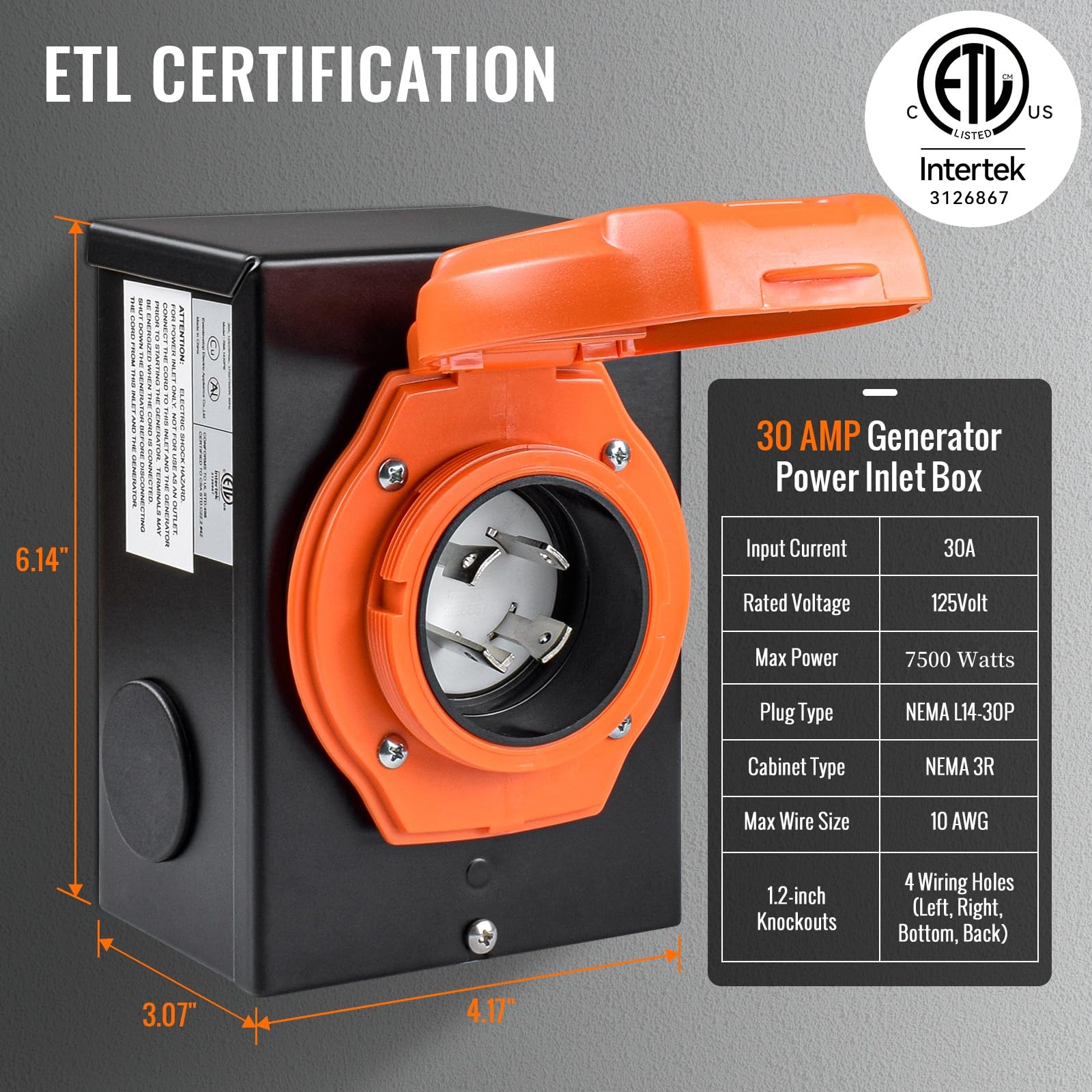 Snapklik.com : Sulythw 2024 Upgraded 30 AMP Generator Power Inlet Box ...