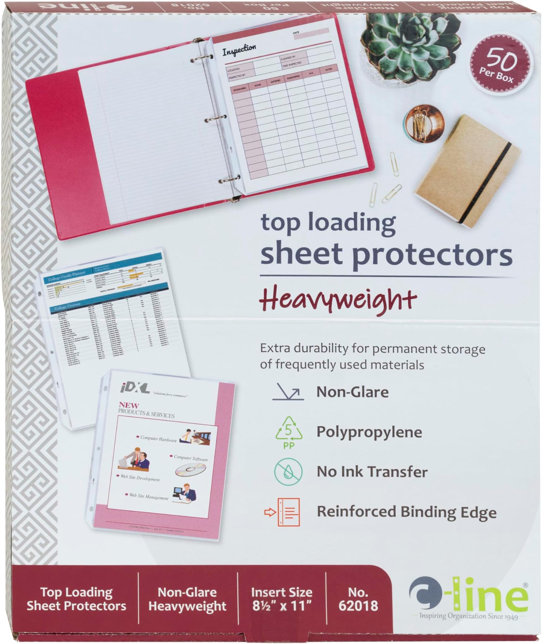 Amazon.com : C-Line Top Loading Super Heavyweight Poly Sheet Protectors ...