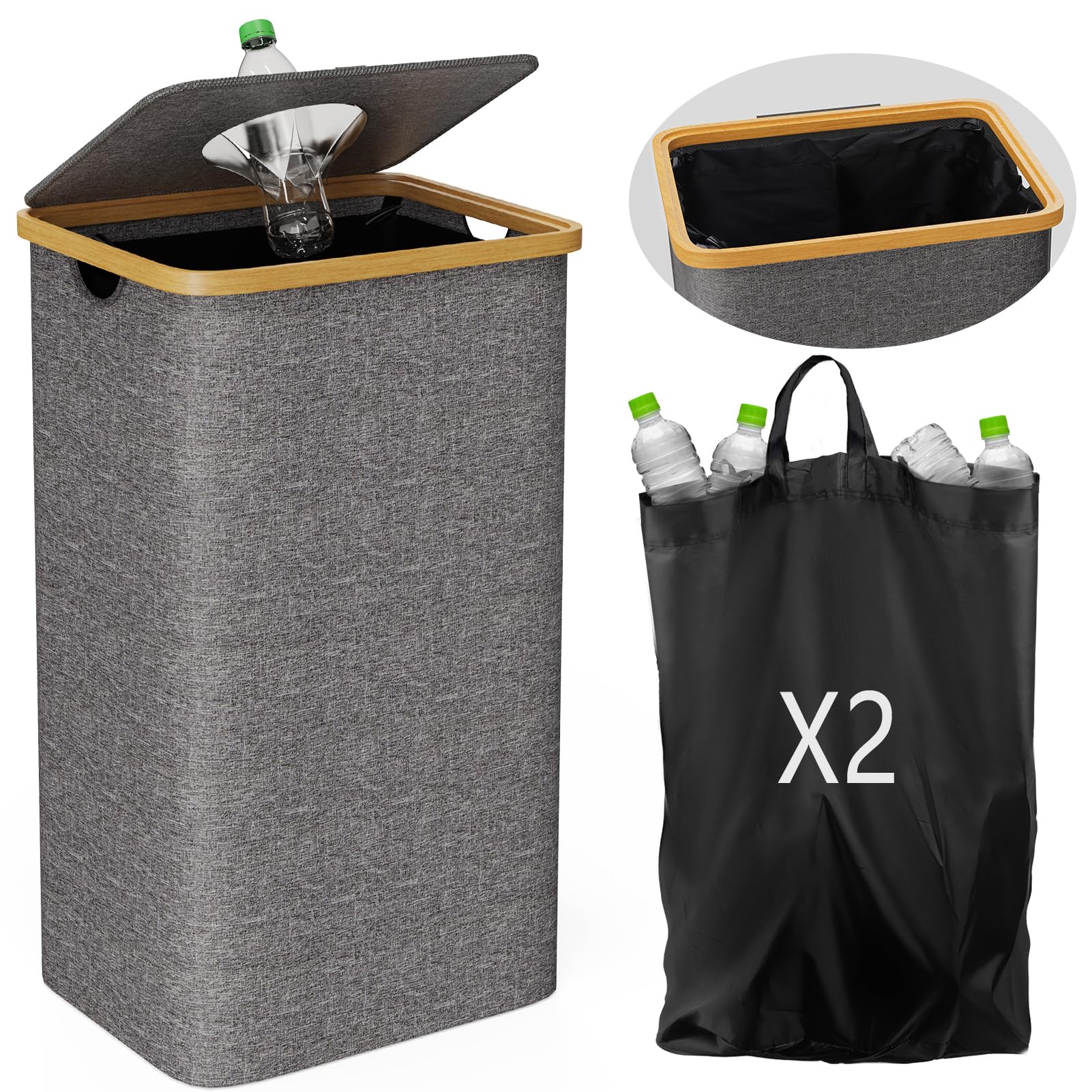 HOTOIQ Recycling Bin for Kitchen Home, Reusable Separate Recycling Bin ...