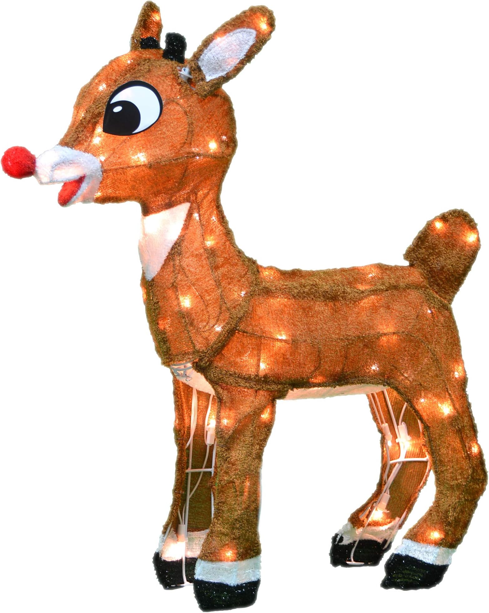 Amazon.com: 32" Rudolph 2D Pre-Lit Yard Art Sam The Snowman : Patio ...
