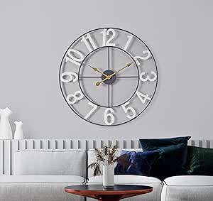 Sorbus Large Wall Clock for Living Room Decor - Wall Clock for Kitchen - 24 inch (60 CM) Wall ...
