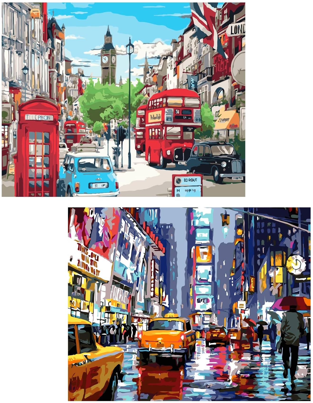 Amazon.com: QUITEDEW 2 Pack Paint by Number for Adults,Scenery Paint by ...