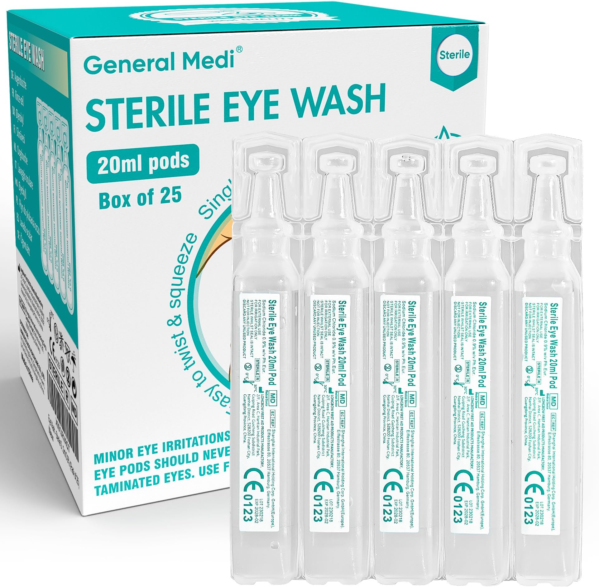 Astroplast 2405006 Saline Eyewash Pods 20ml Pack of 25 : Amazon.co.uk ...